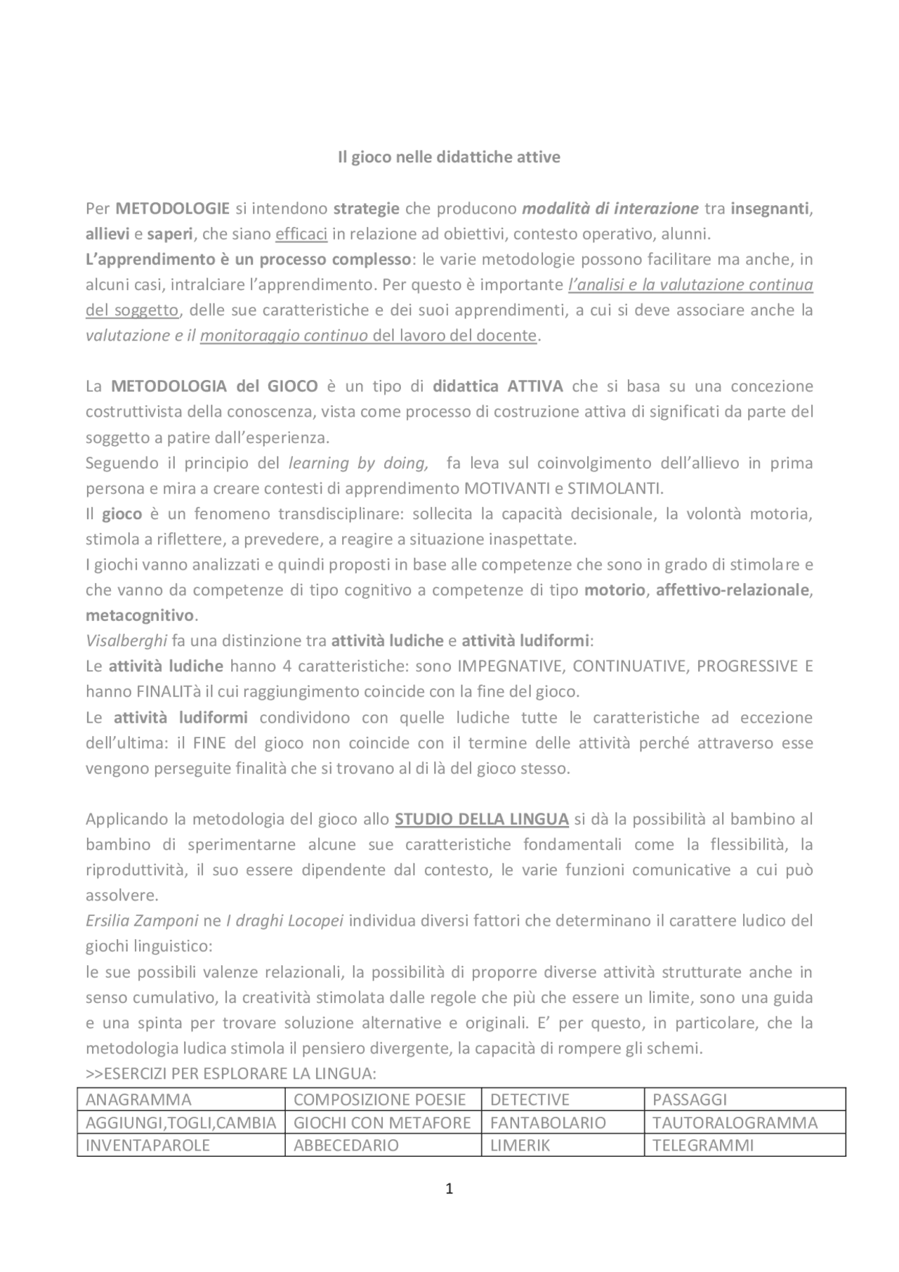 Metodologie E Didattiche Attive Docsity