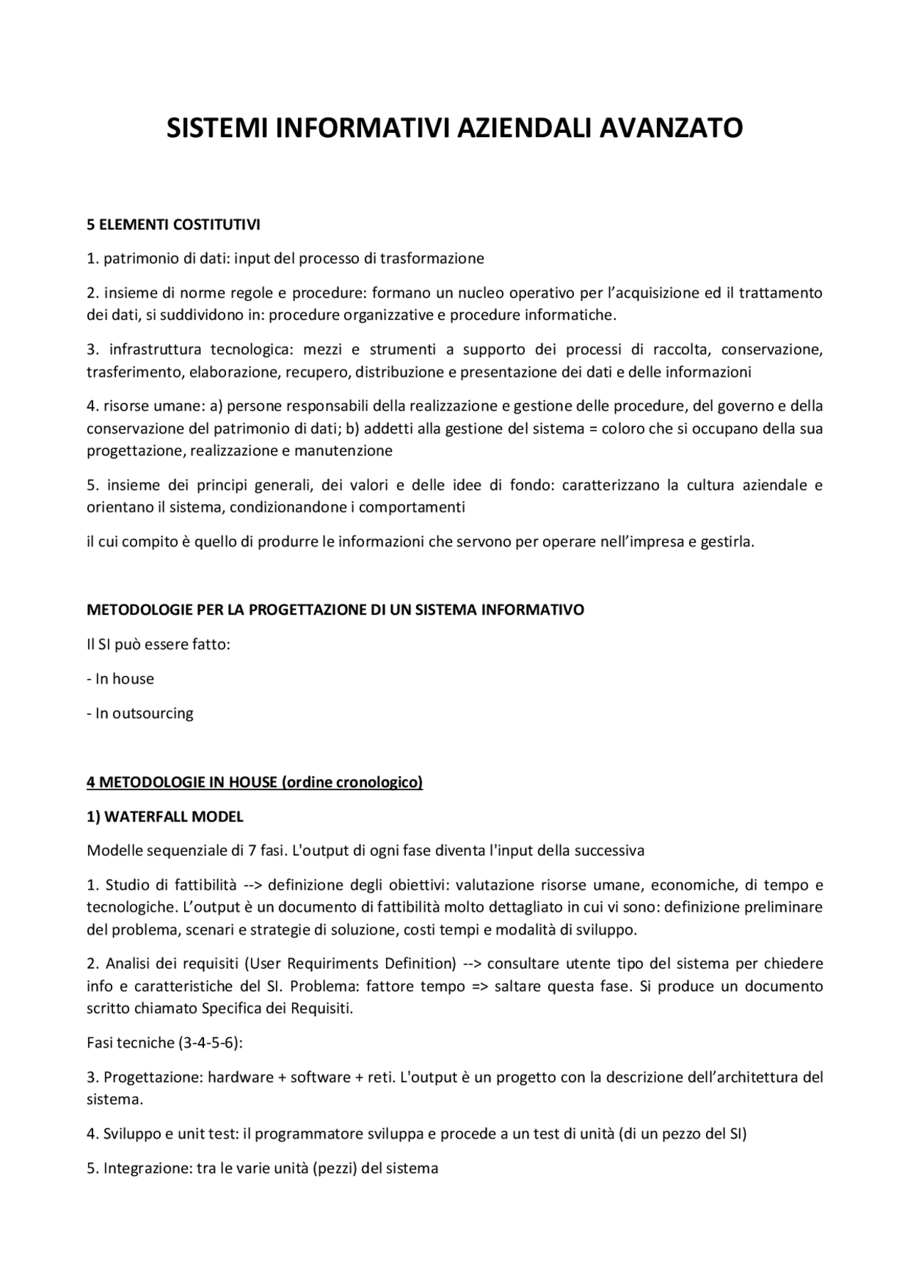 Bernazzani Sistemi Informativi Aziendali Avanzato Docsity