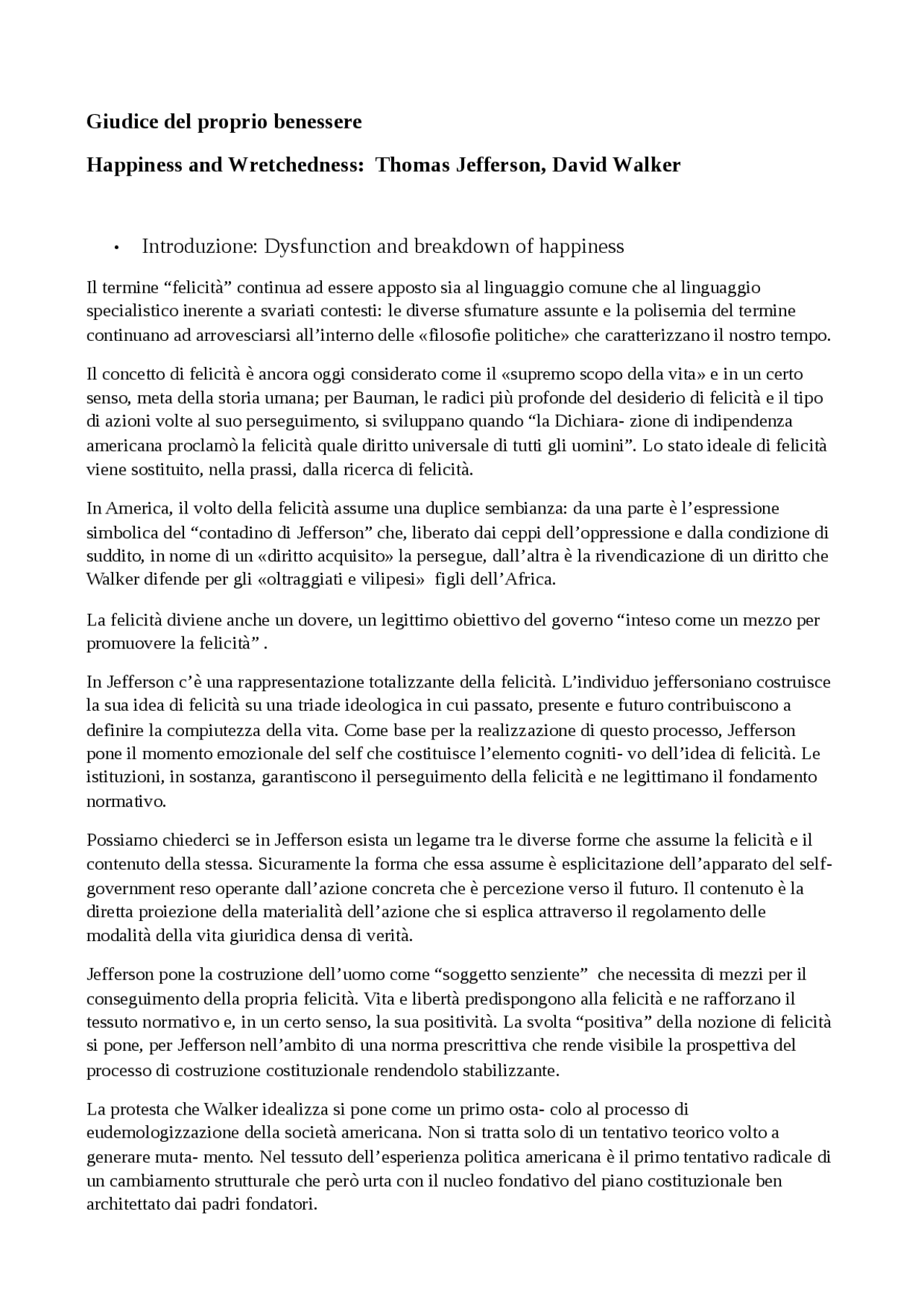 Giudice Del Proprio Benessere Docsity