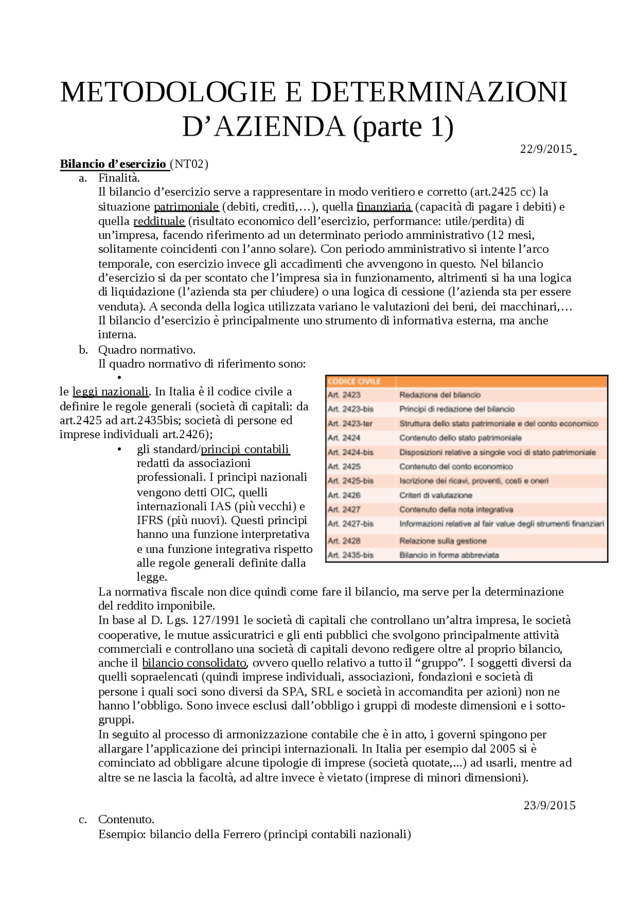 Metodologie E Determinazioni Quantitative Dazienda Prof Cantù Docsity