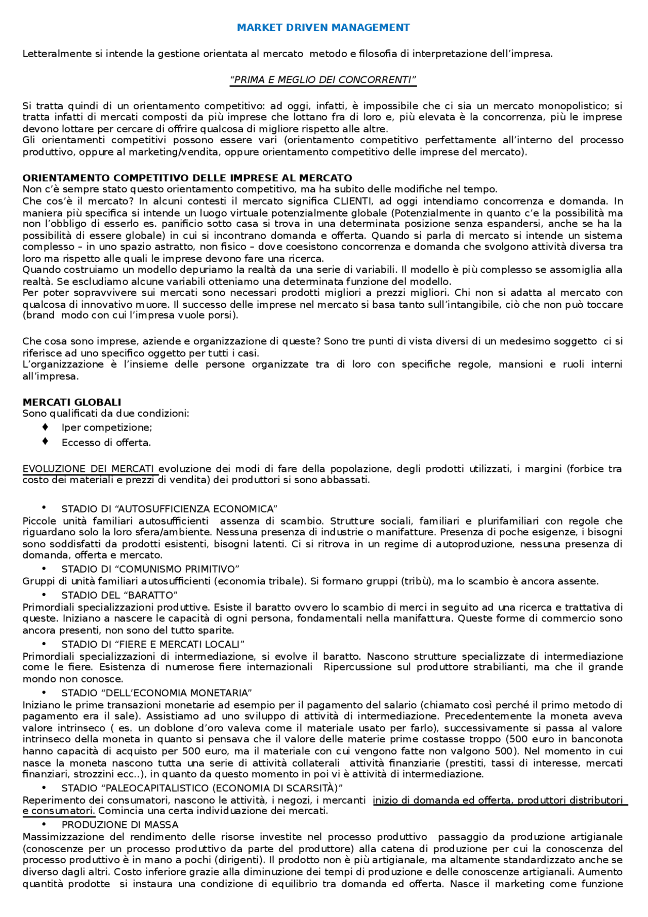 Market Driven Management Docsity