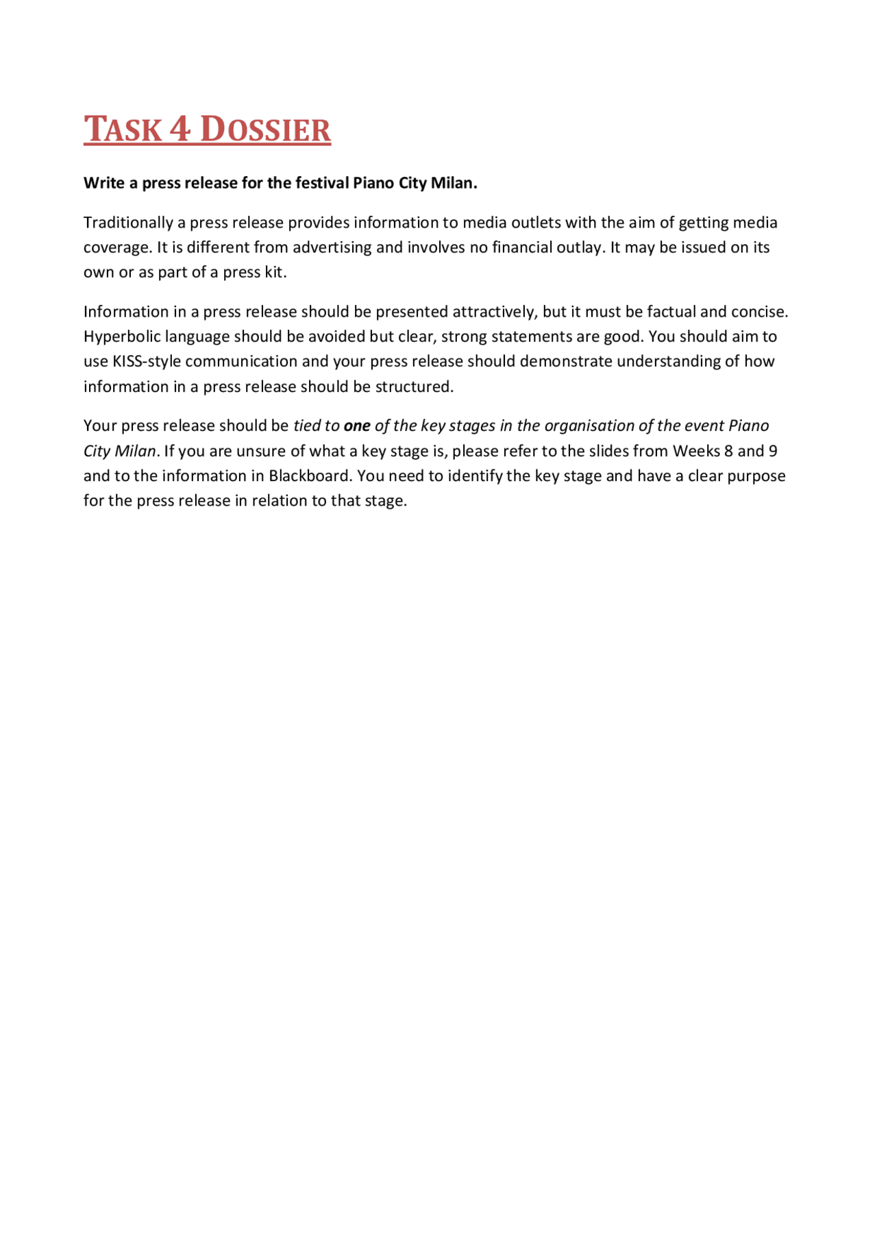 Task 4 Inglese Per La Comunicazione Docsity