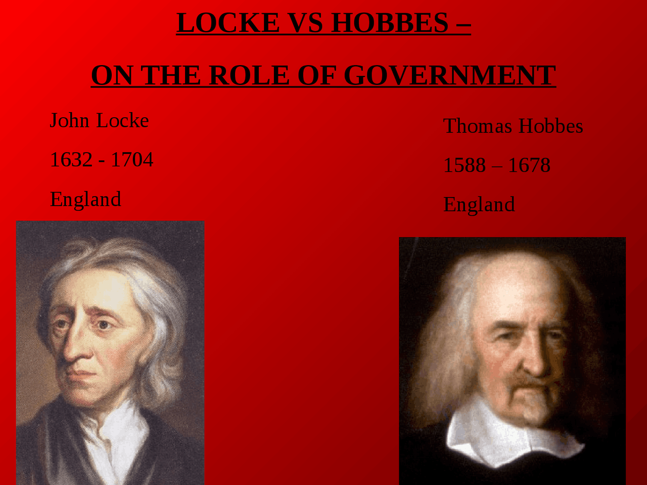 John locke vs thomas hobbes - Docsity