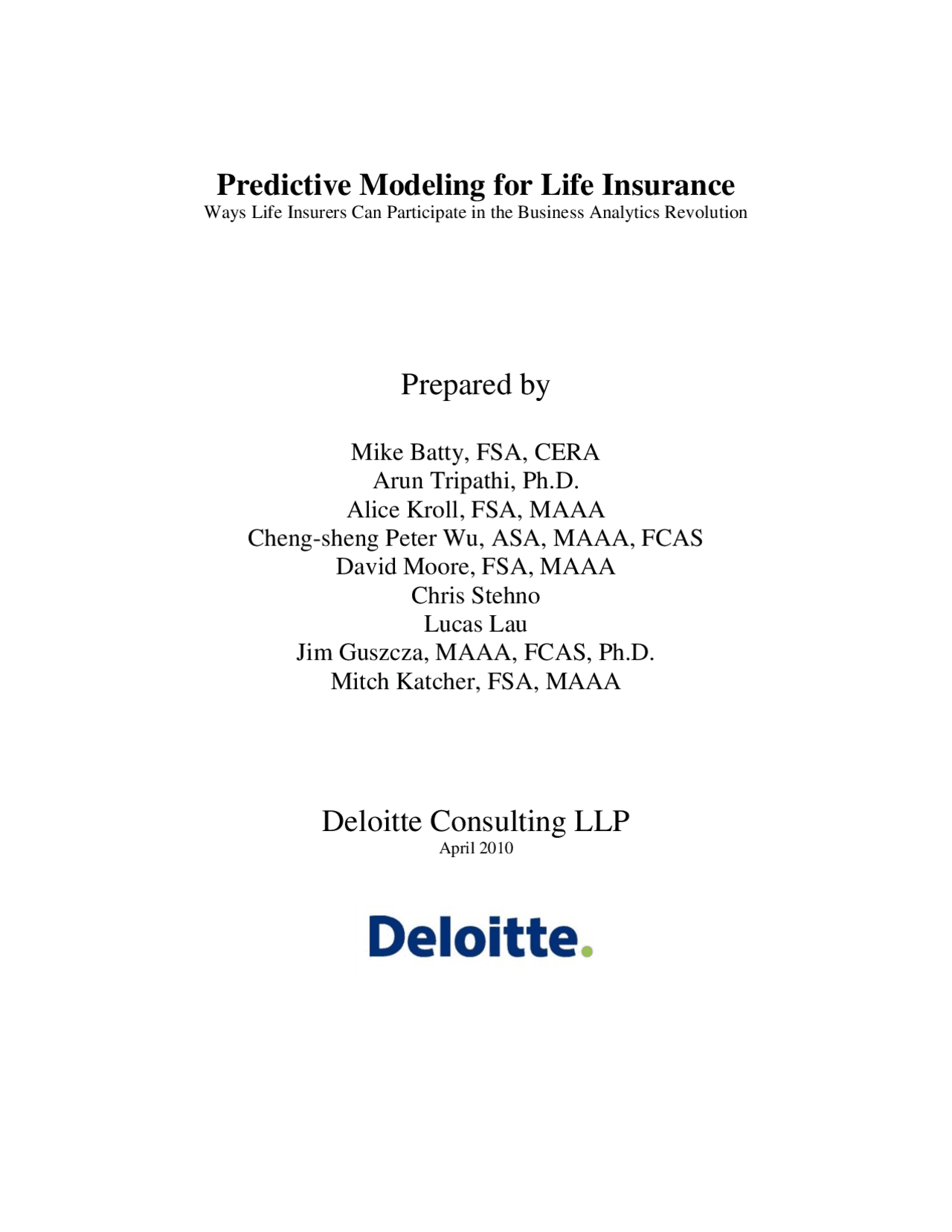 Research of Predictive Modeling for Life Insurance - Docsity