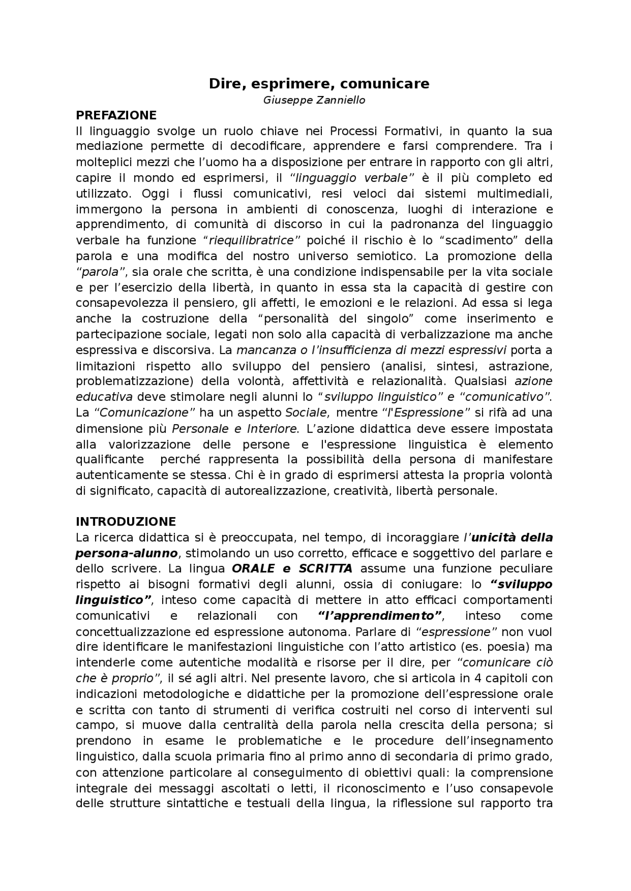 Riassunto Libro Dire Esprimere E Comunicare Docsity