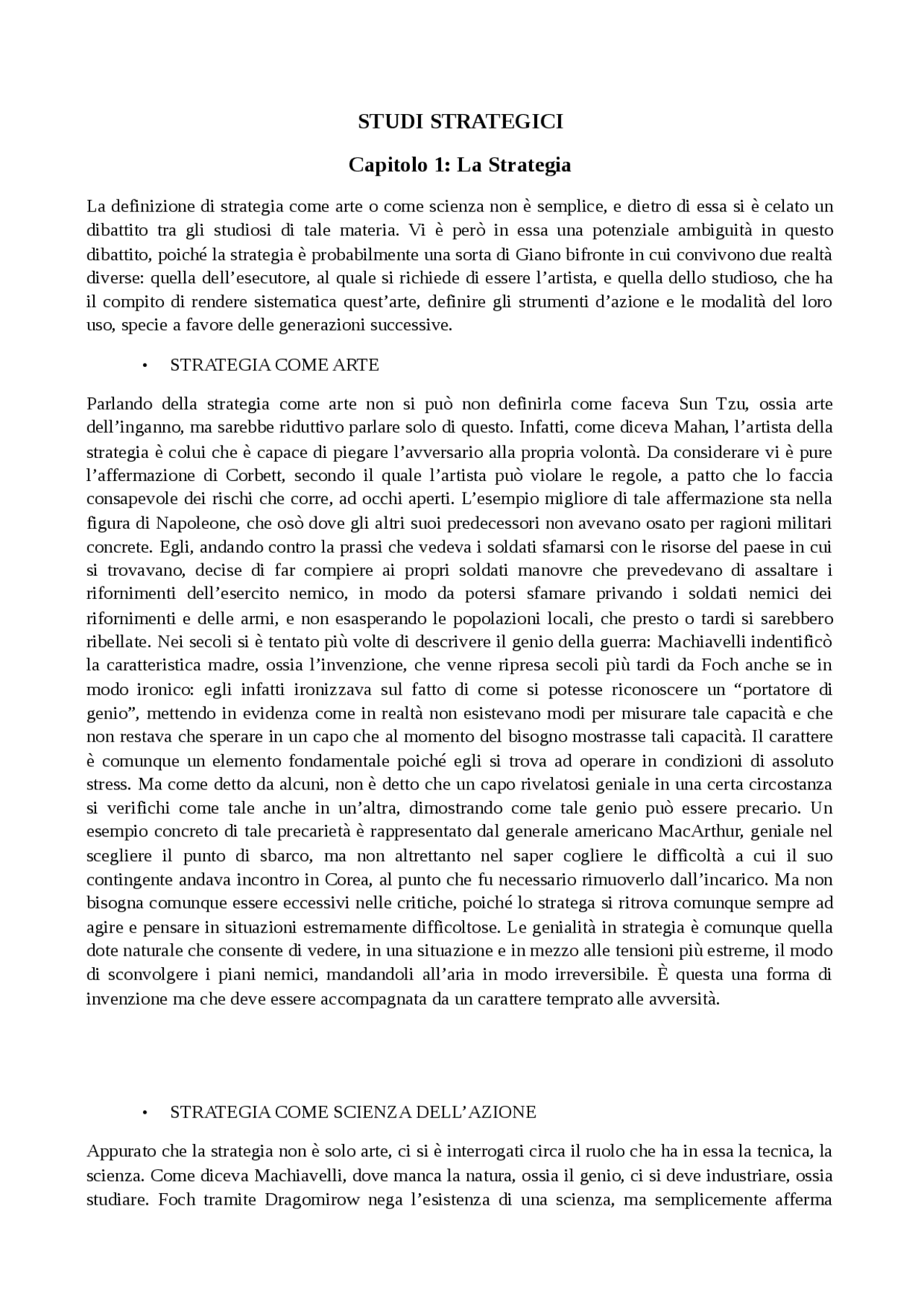 Studi Strategici - Docsity