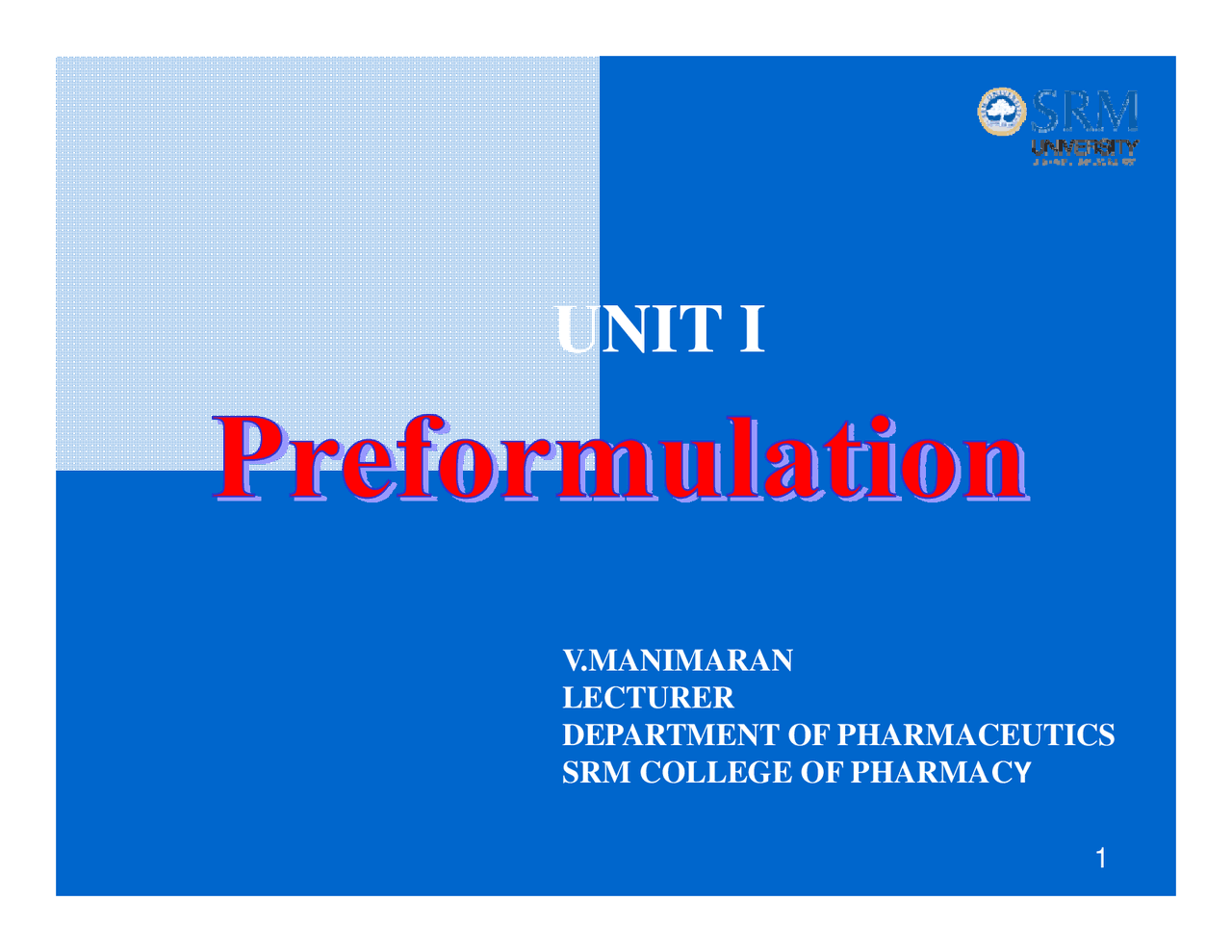 Formulation Science For Drug Development And Dosage Form Design Docsity