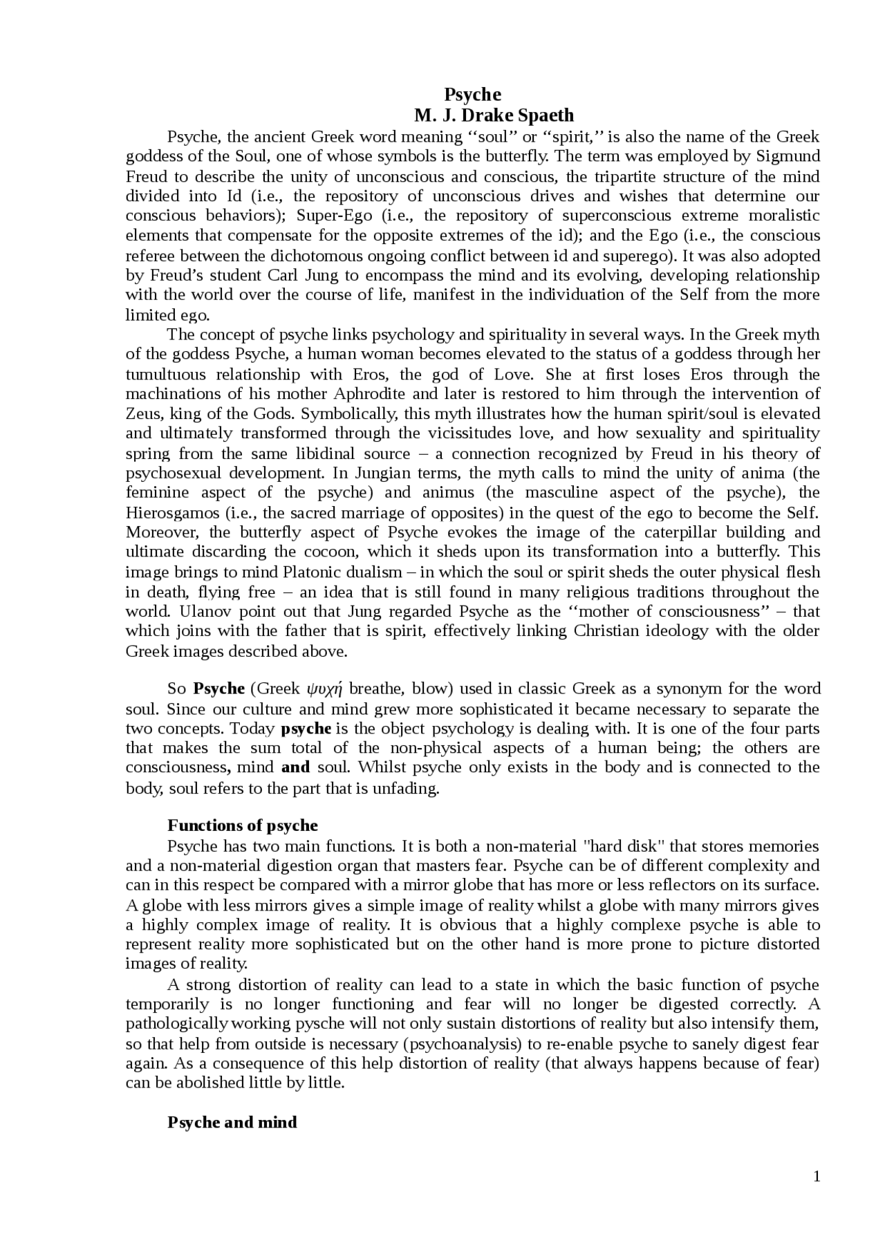 Consciousness And Psyche Lecture Notes Psychology Docsity