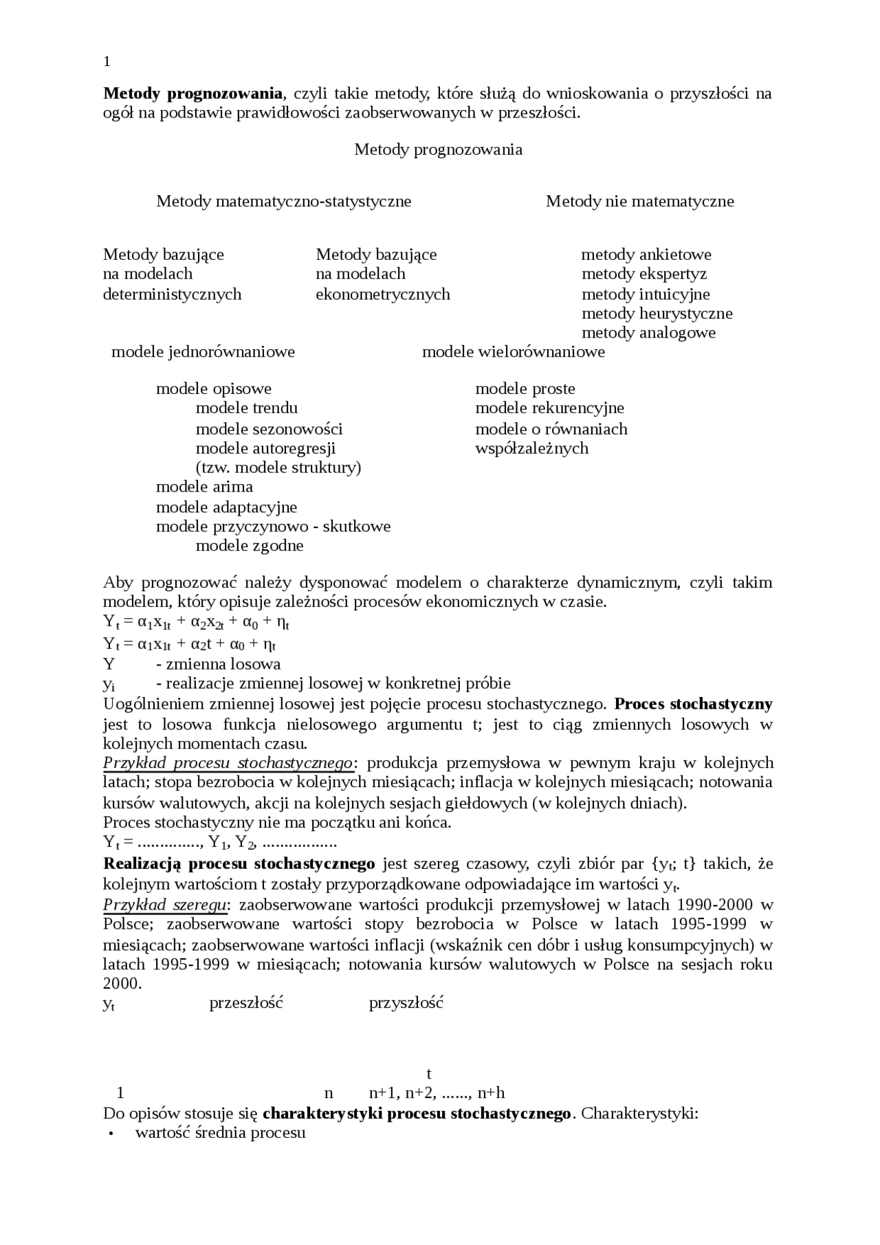 Prognozowanie gospodarcze - Docsity