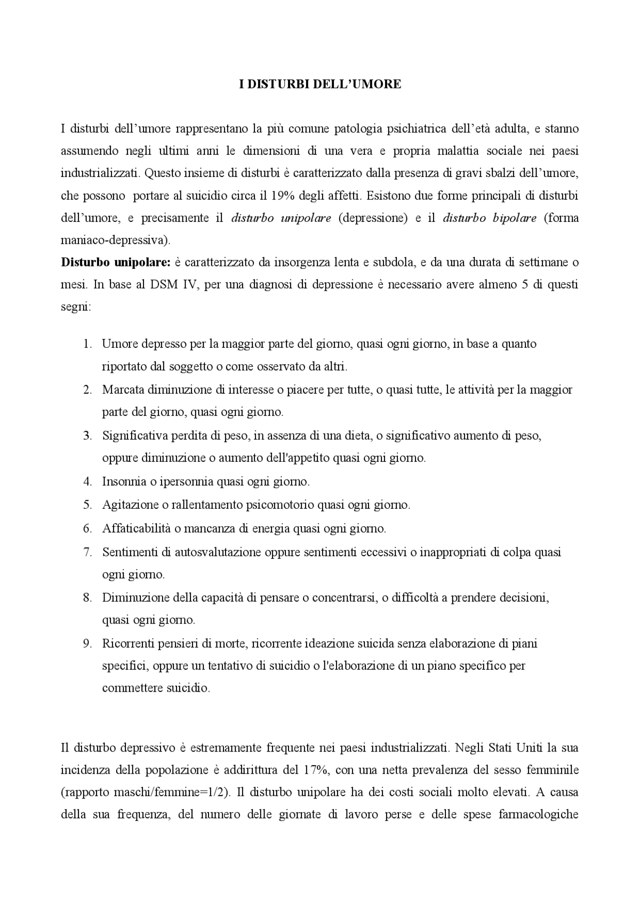 Basi Genetiche Dei Disturbi Dellumore Docsity