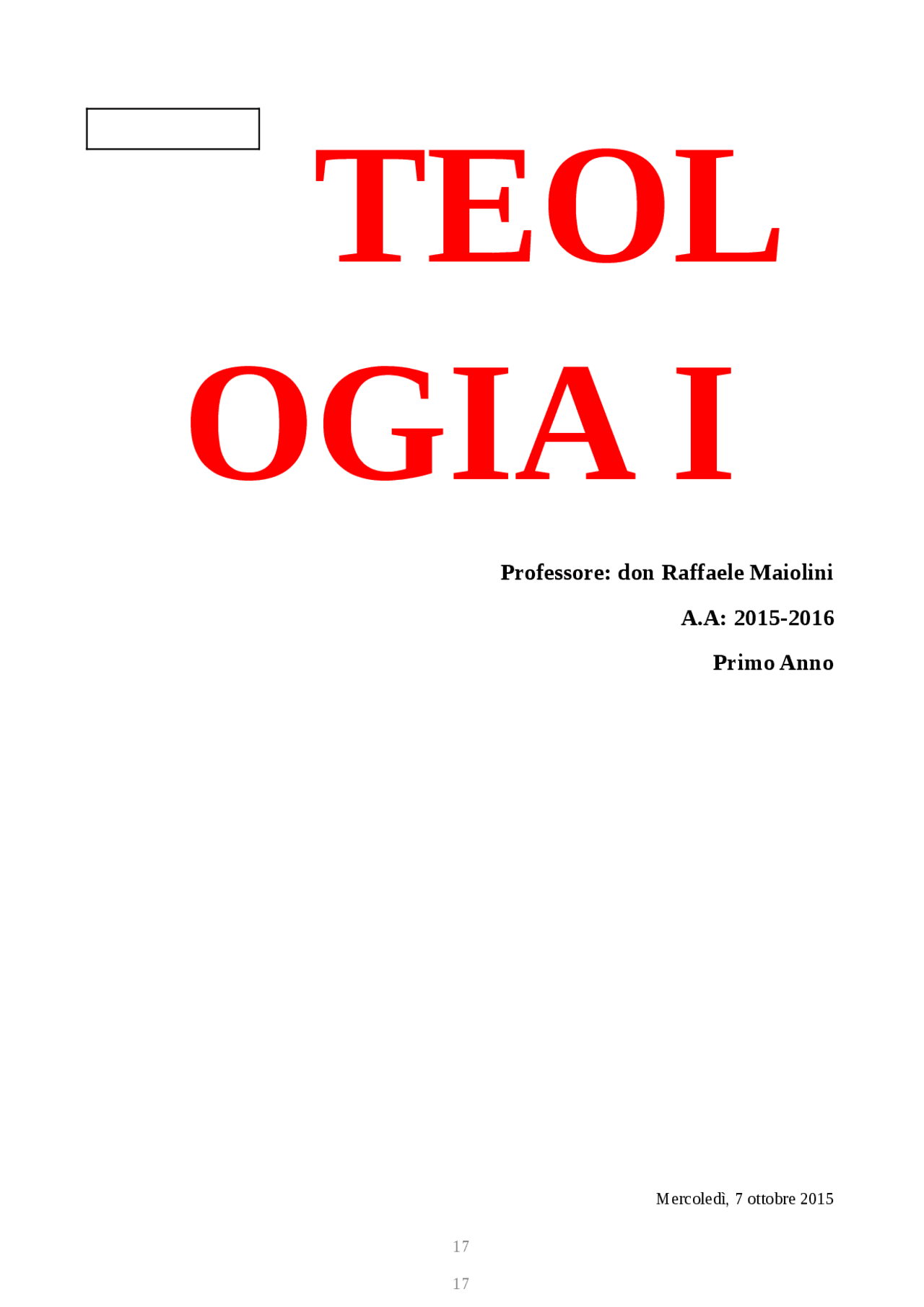 Questioni Di Teologia I Docsity