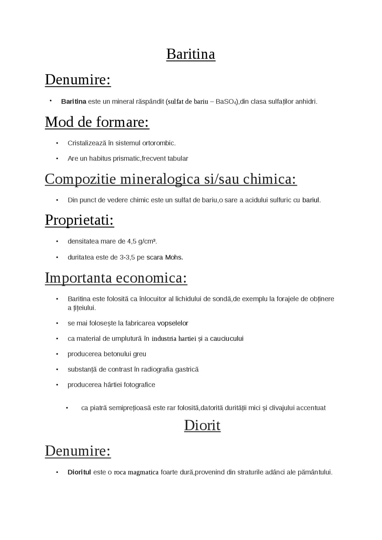 Baritina one lecture notes - Docsity