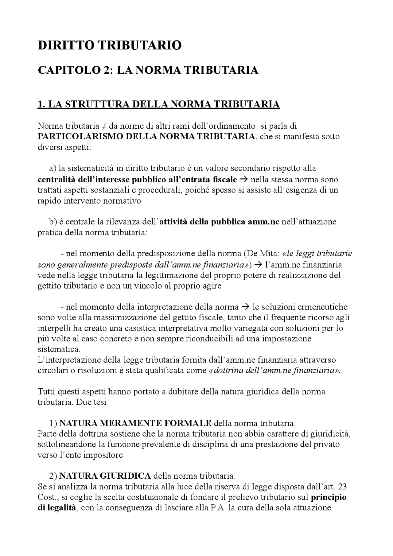 Tinelli Diritto Tributario Parte Generale Docsity