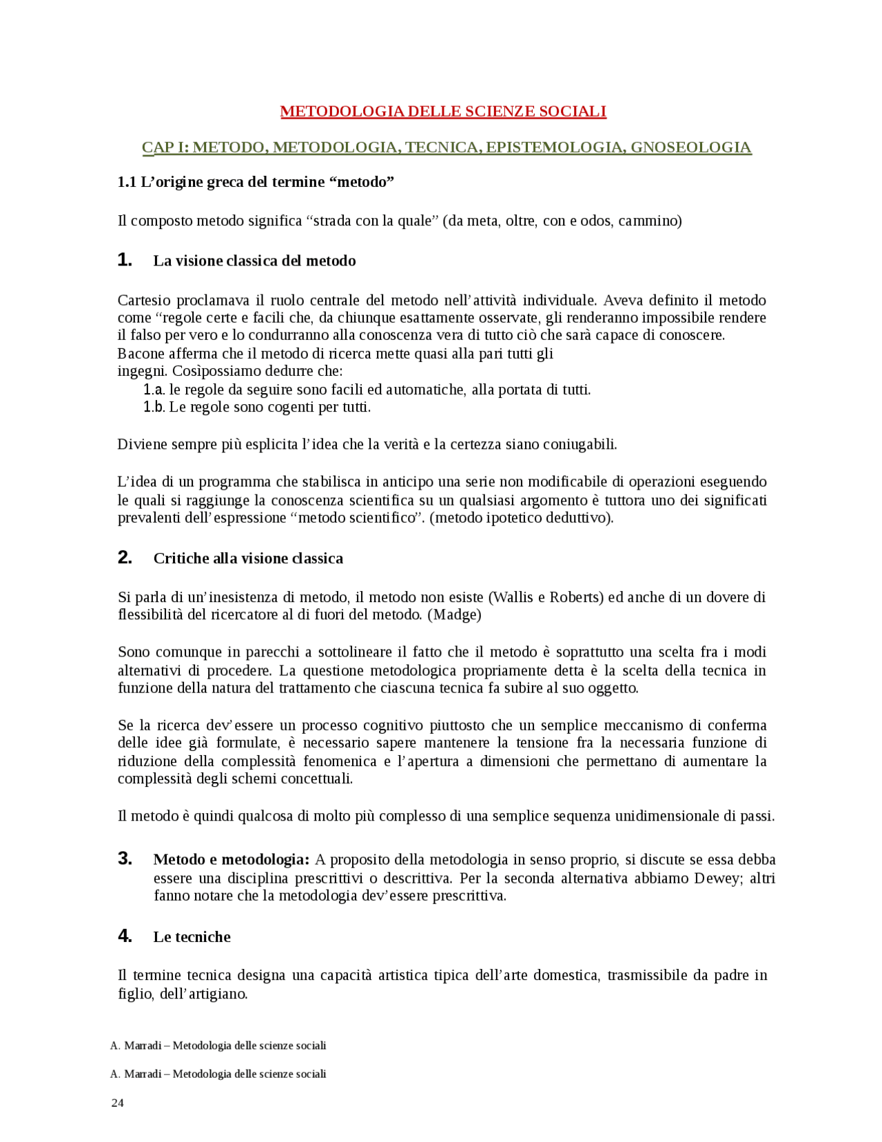 Metodologia Delle Scienze Sociali Docsity