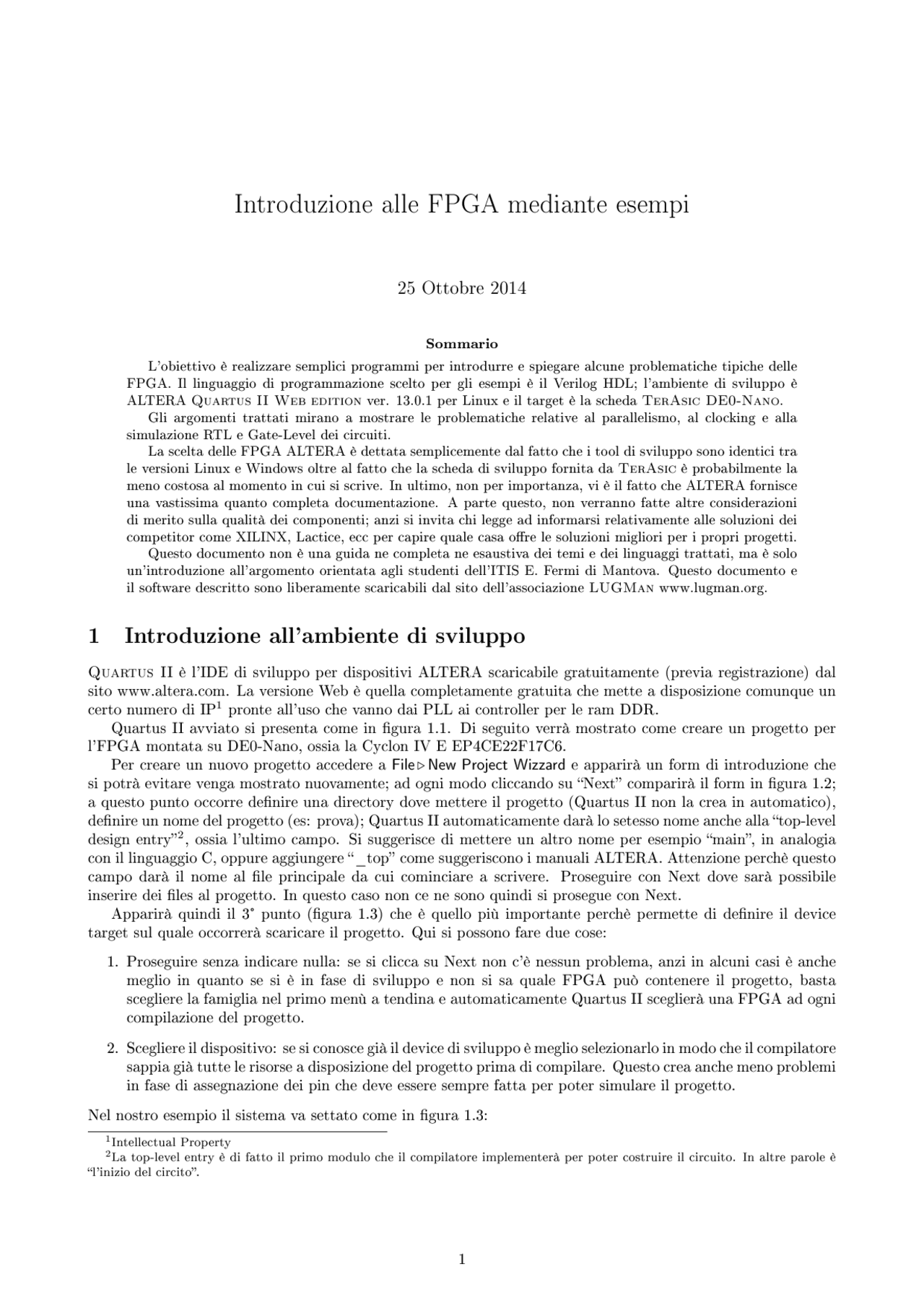Introduzione sul circuito integrato fpga - Docsity