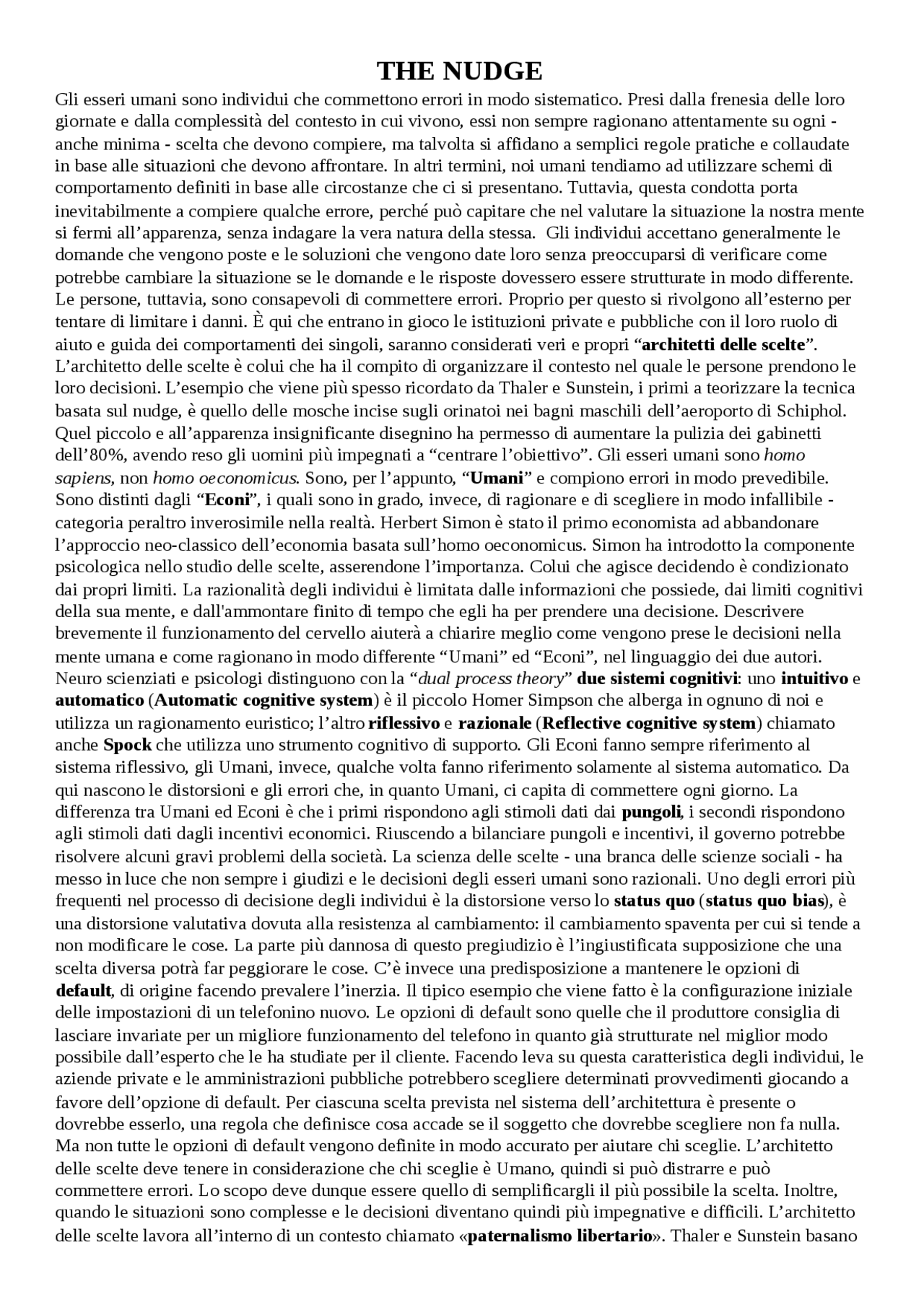 Nudge La Spinta Gentile Docsity