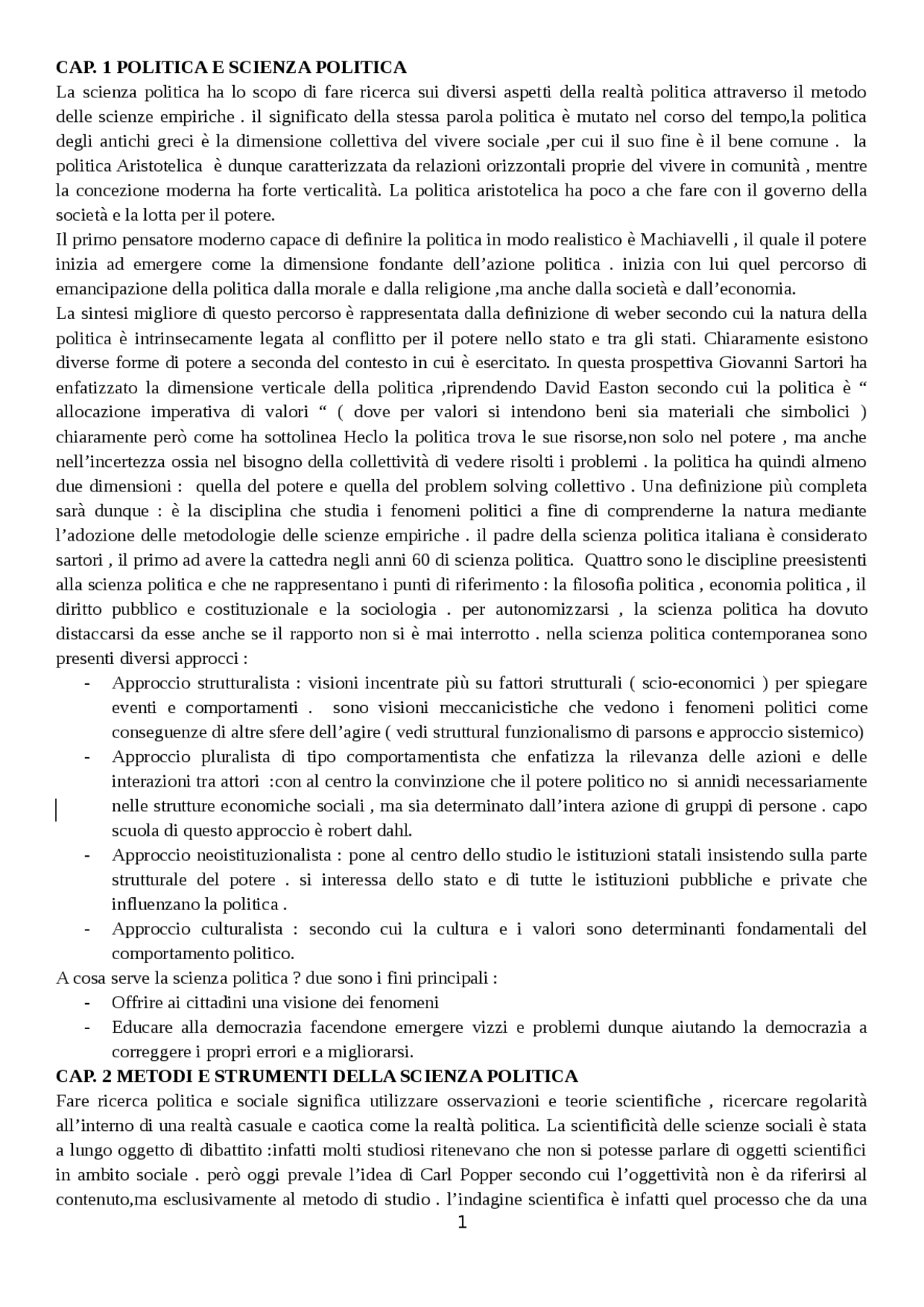 Riassunto DEL maNUALE DI SCIENZE POLITICHE Giliberto Capano, Simona ...