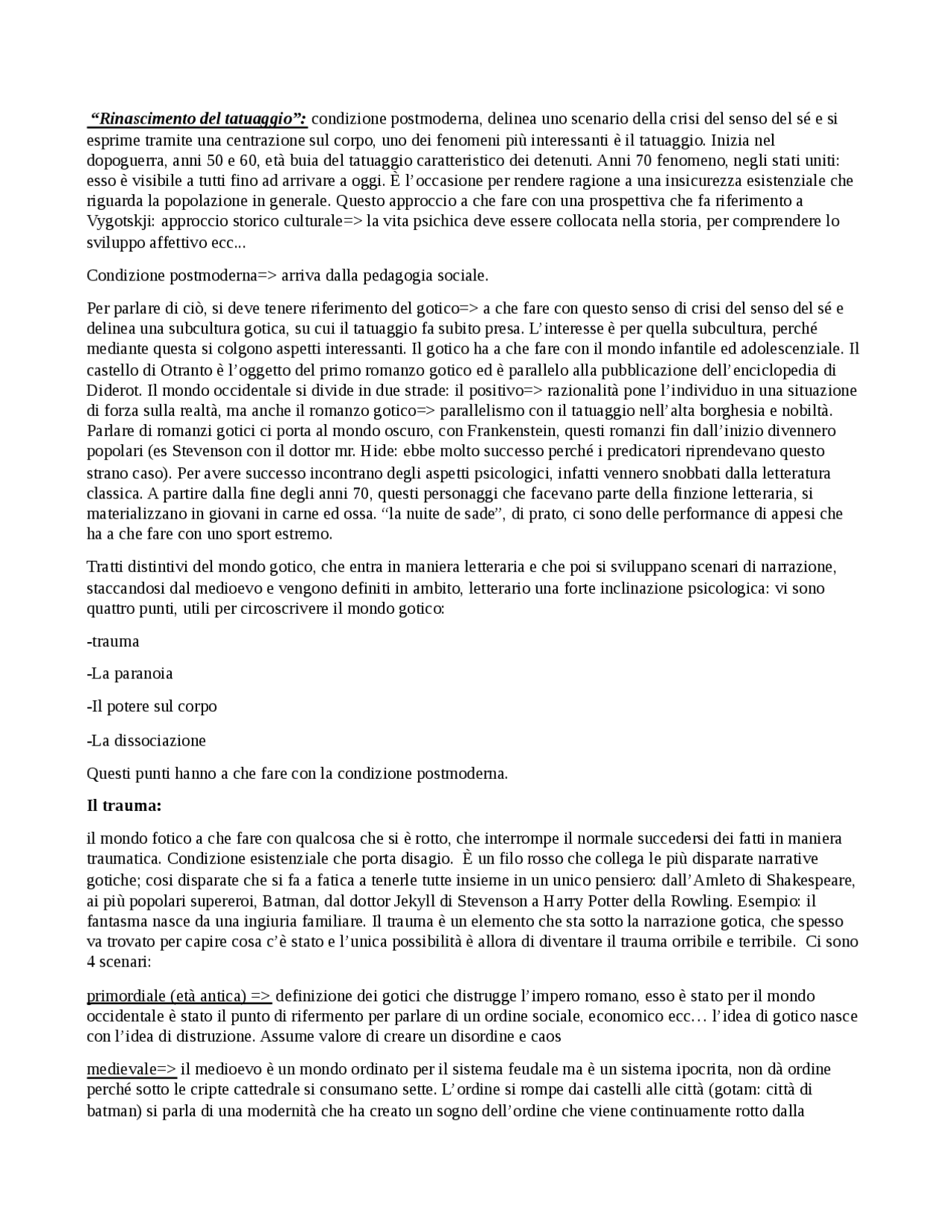 Riassunti Con Appunti Del Testo Rinascimento Del Tatuaggio Tassi