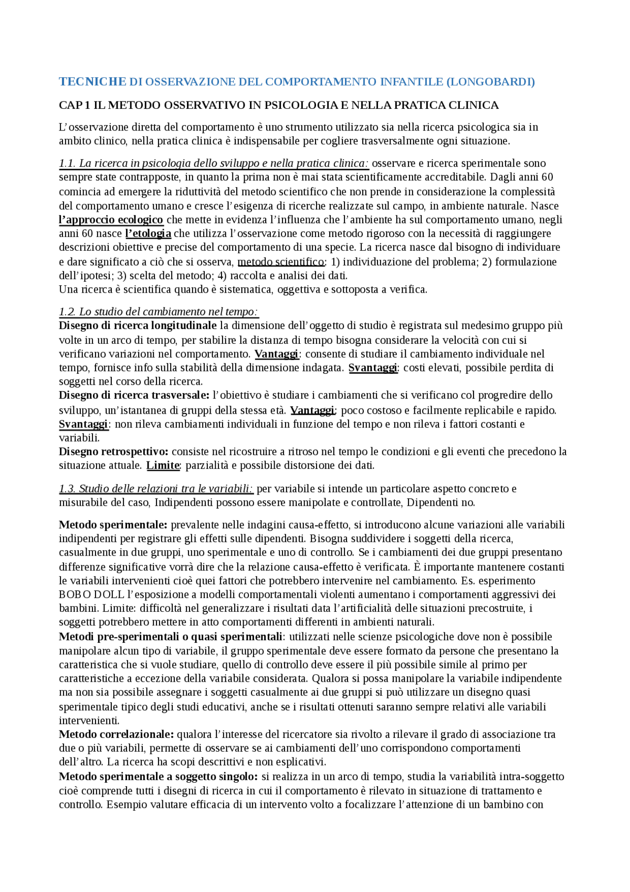 Tecniche Osservazione Docsity