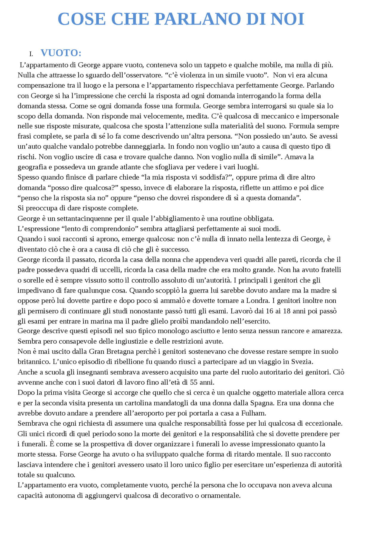 Cose Che Parlano Di Noi Docsity