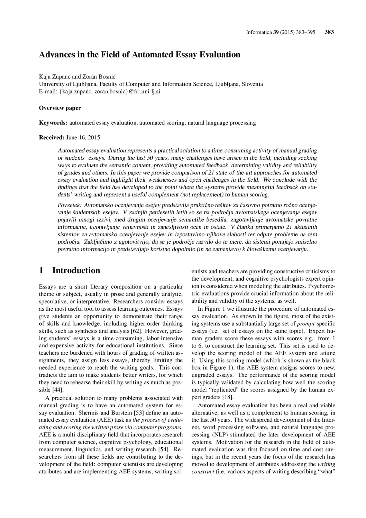 Automated Essay Grading Essay Grading Using Generalized Latent Semantic