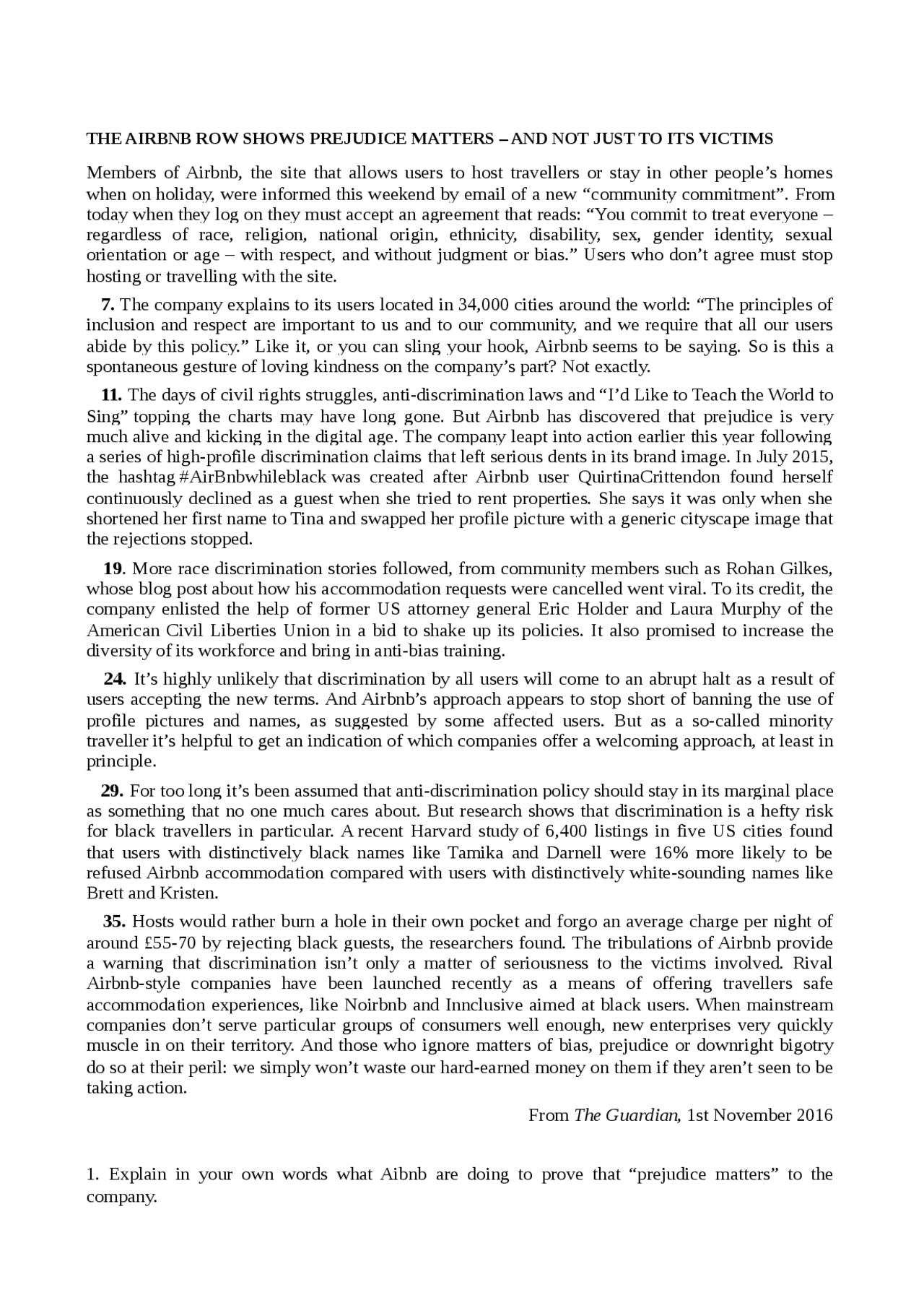 Reading Comprehension English Docsity