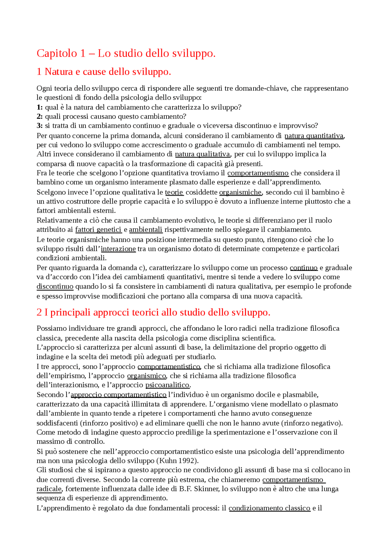 Psicologia Dello Sviluppo Riassunto Libro Camaioni Docsity