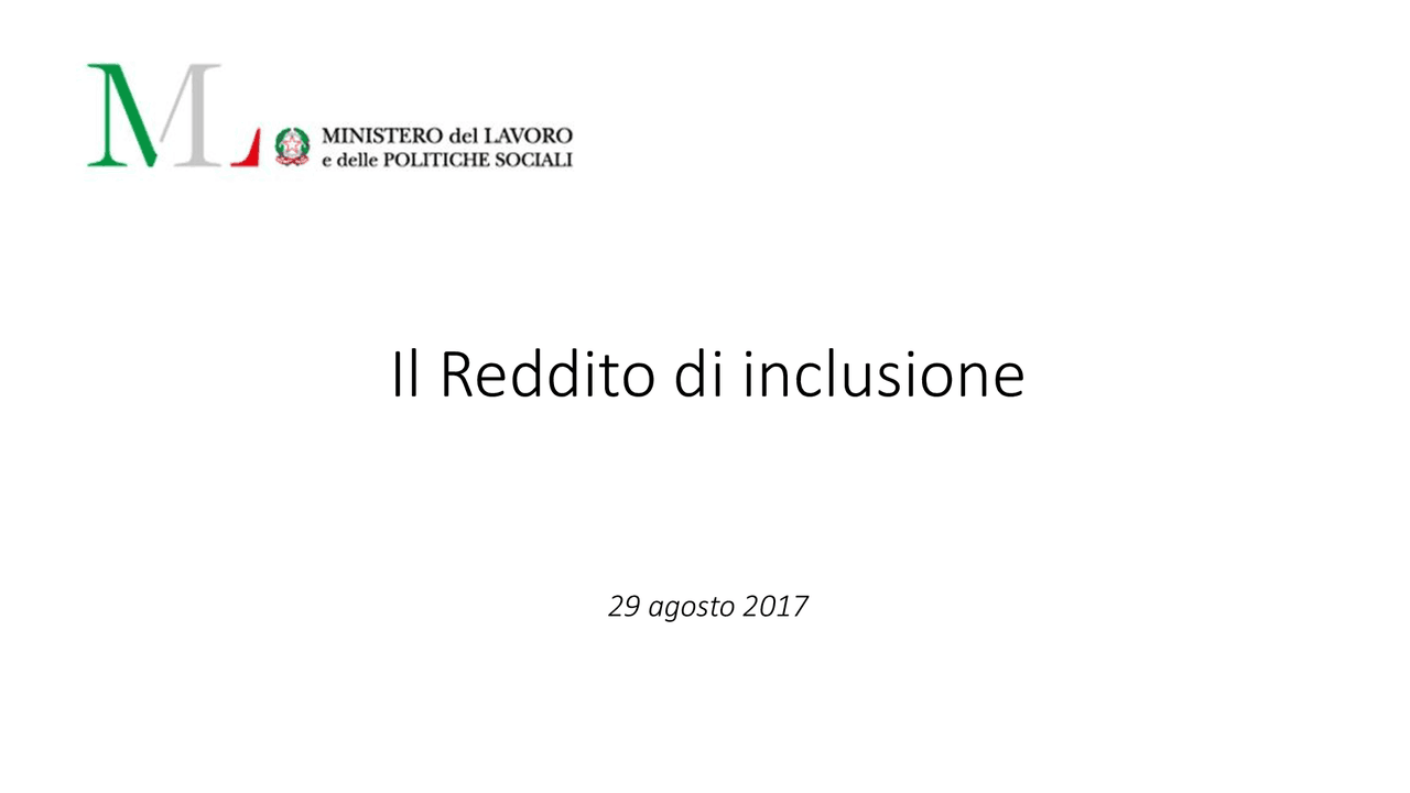 Reddito di inclusione - Docsity
