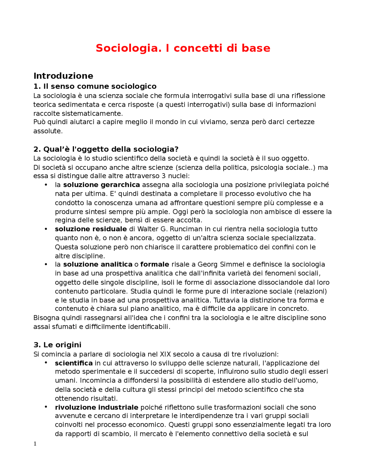 Sociologia I Concetti Di Base Docsity