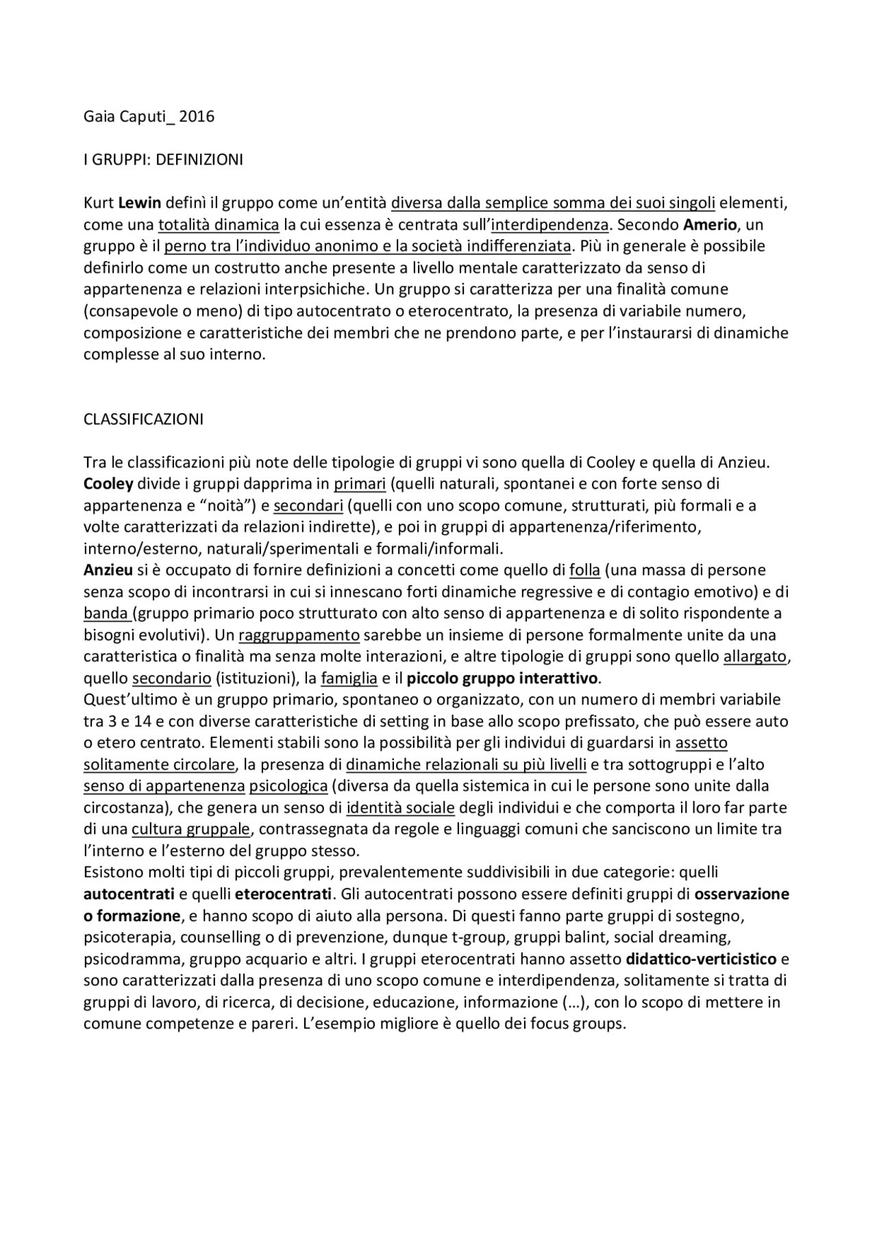Psicologia Dei Gruppi Docsity