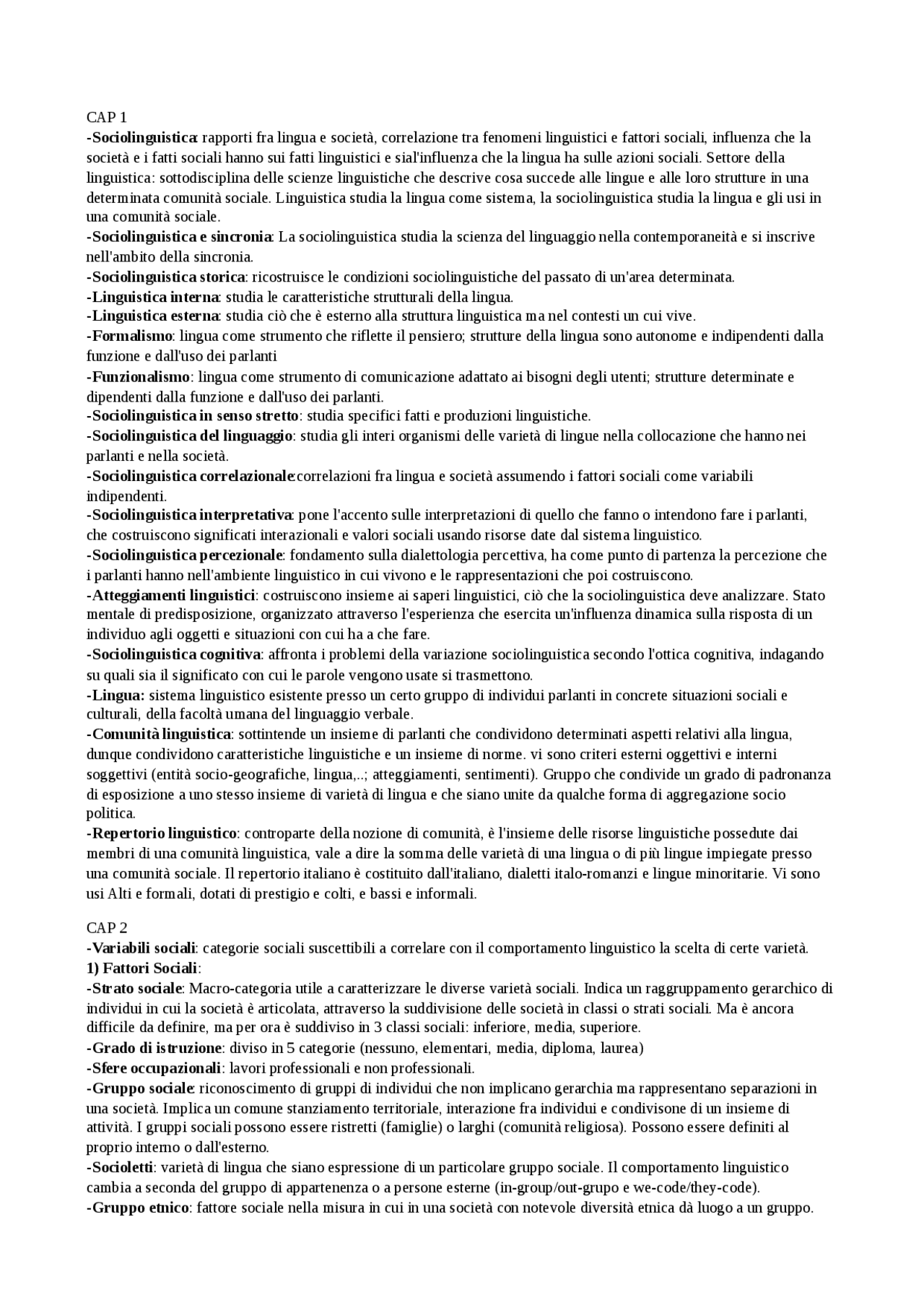Linguistica E Repertorio Docsity