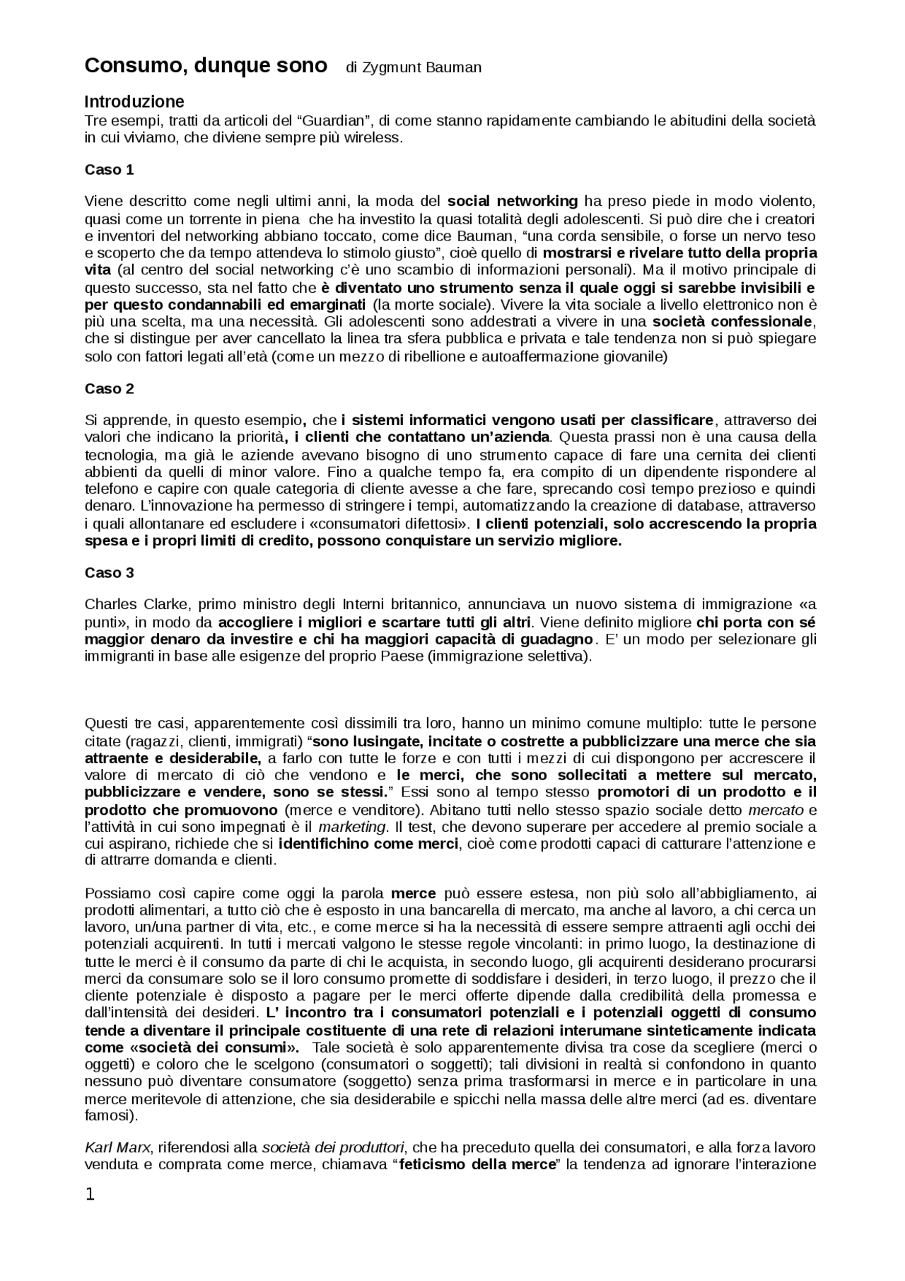 Riassunto Del Libro Consumo Dunque Sono Docsity
