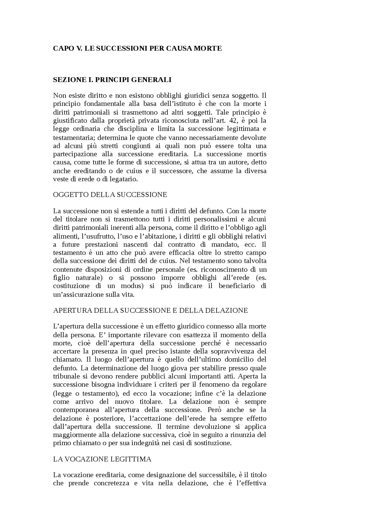 Capo 5 Manuale Trabucchi Diritto Privato Docsity