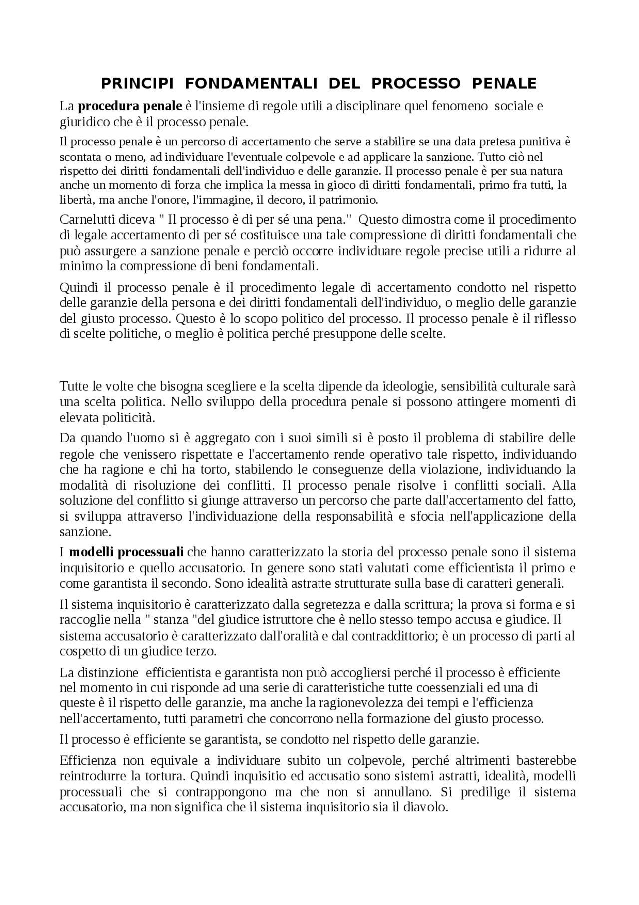 Procedura Penaleprincipi Docsity