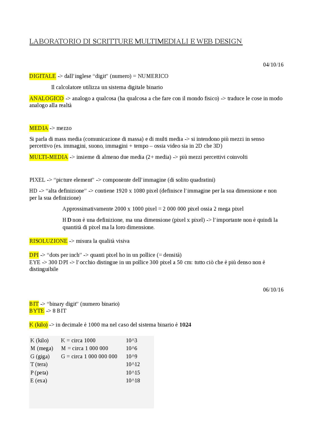 Web Design Cellario Iulm Docsity