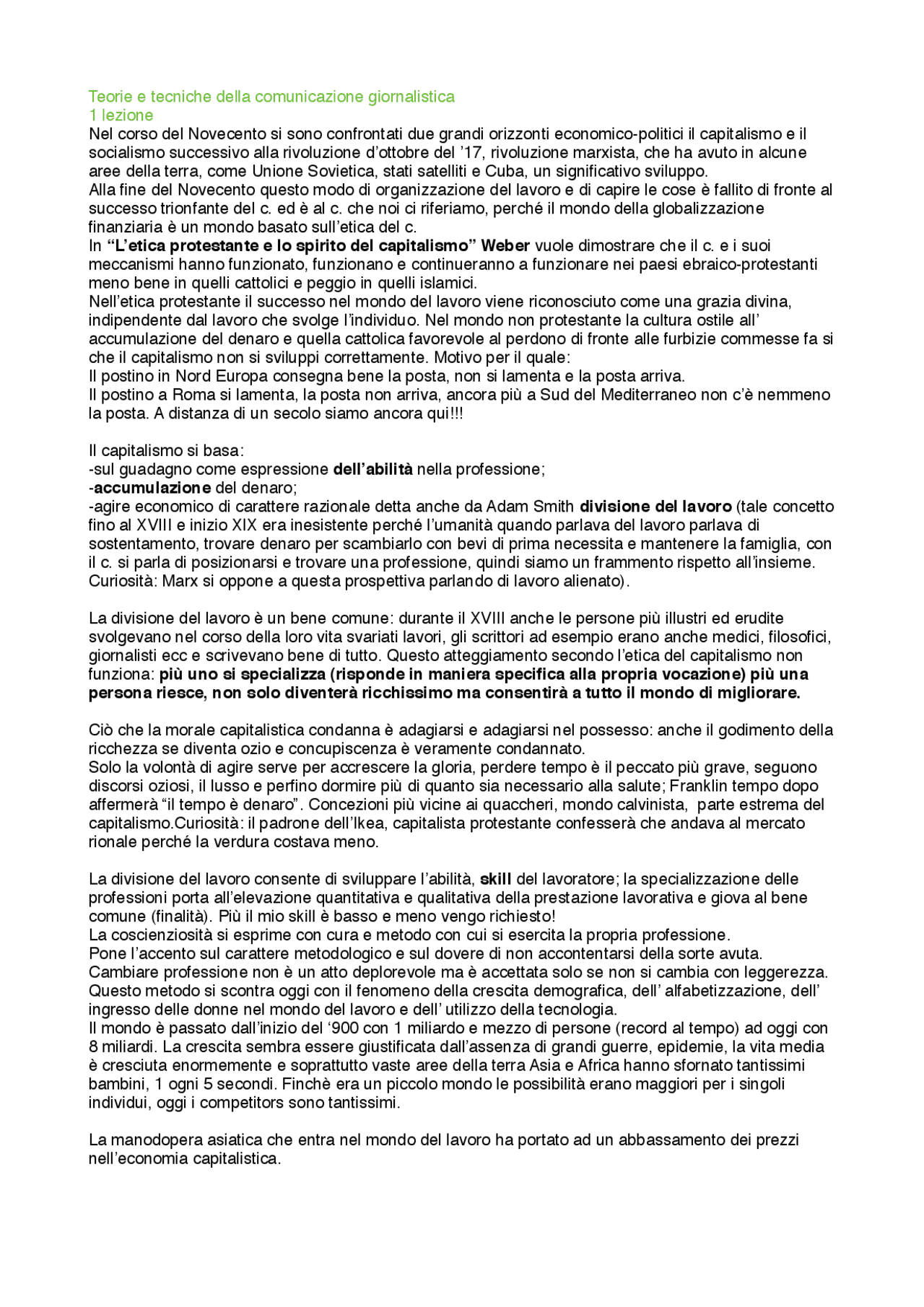 Teorie E Tecniche Del Linguaggio Giornalistico Docsity