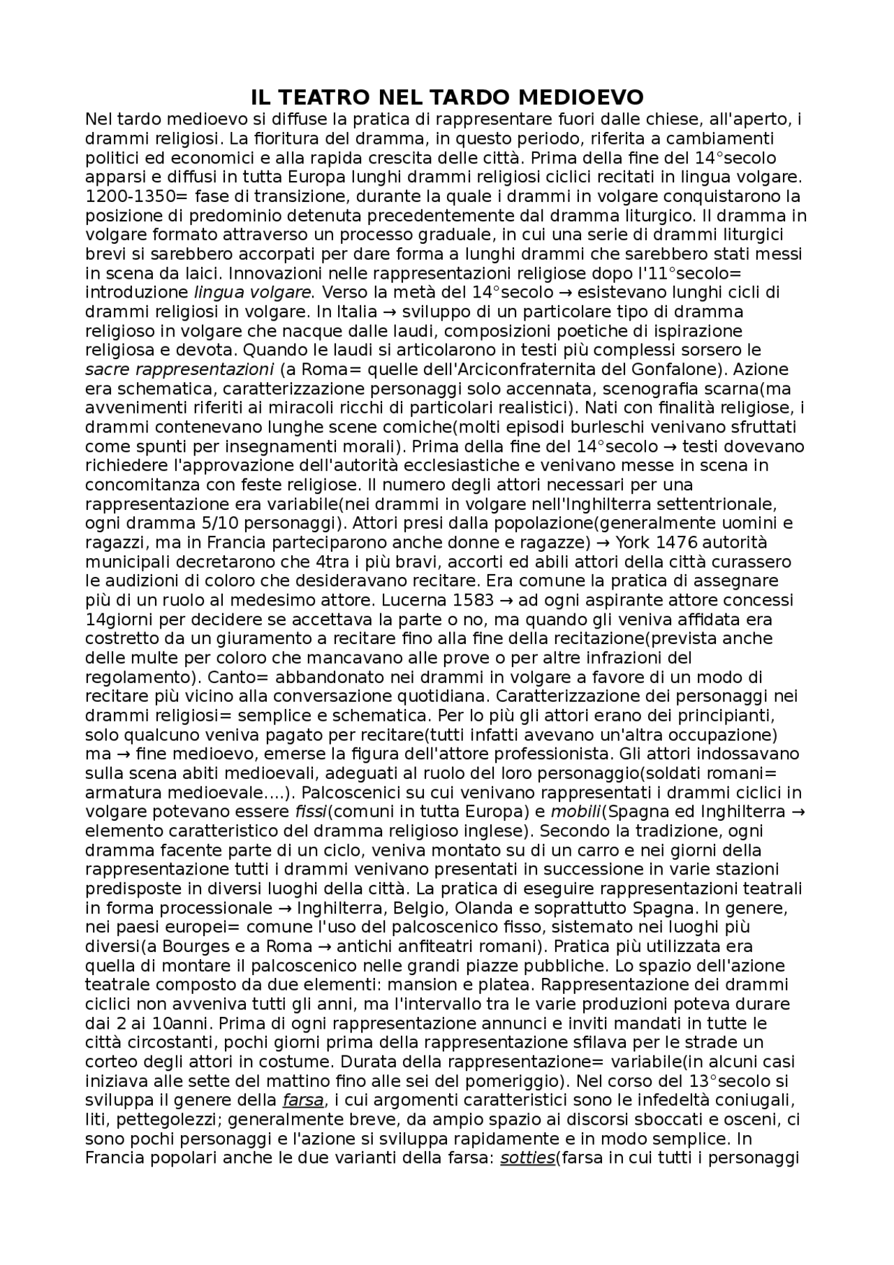 La Storia Del Teatro Docsity