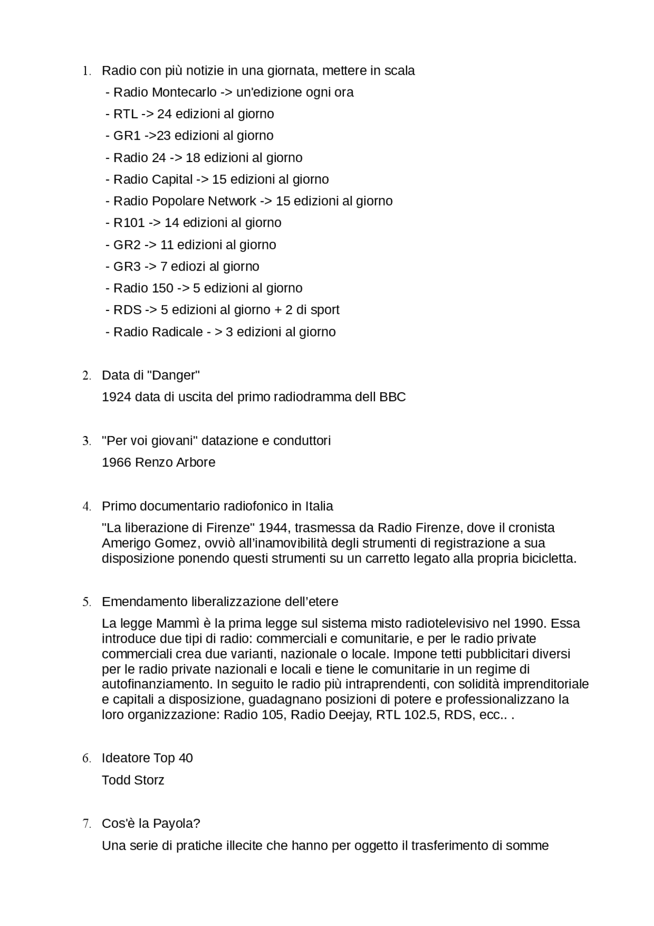 Domande Di Ripasso Laboratorio Di Comunicazione Radiofonica Docsity