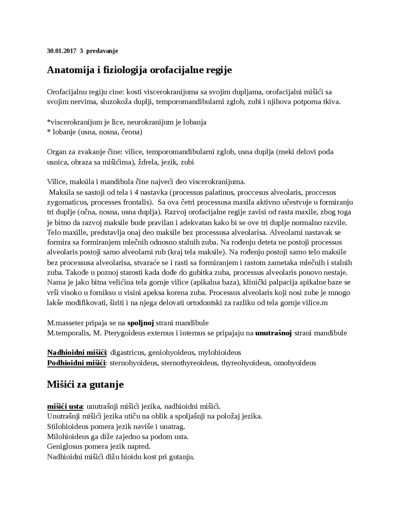 Anatomija i fiziologija orofacijalne regije i mišići za gutanje ...