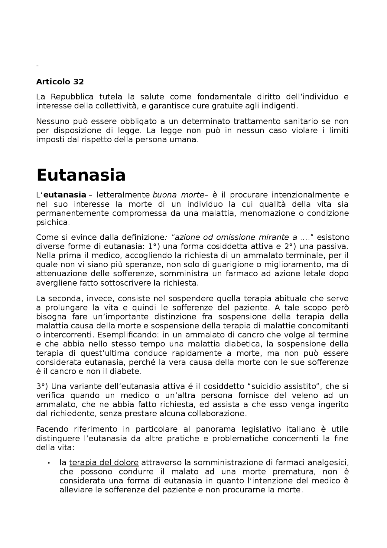 Tema in spagnolo eutanasia - Docsity