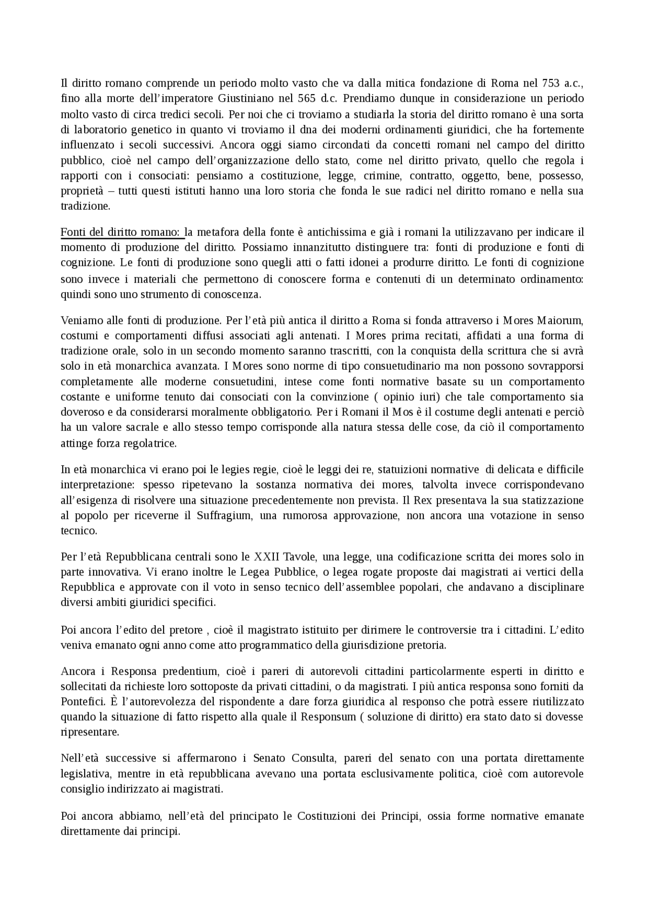 Diritto Pubblico Romano Docsity