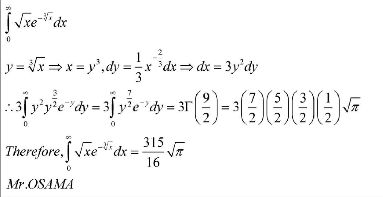 Gamma function integration - Docsity