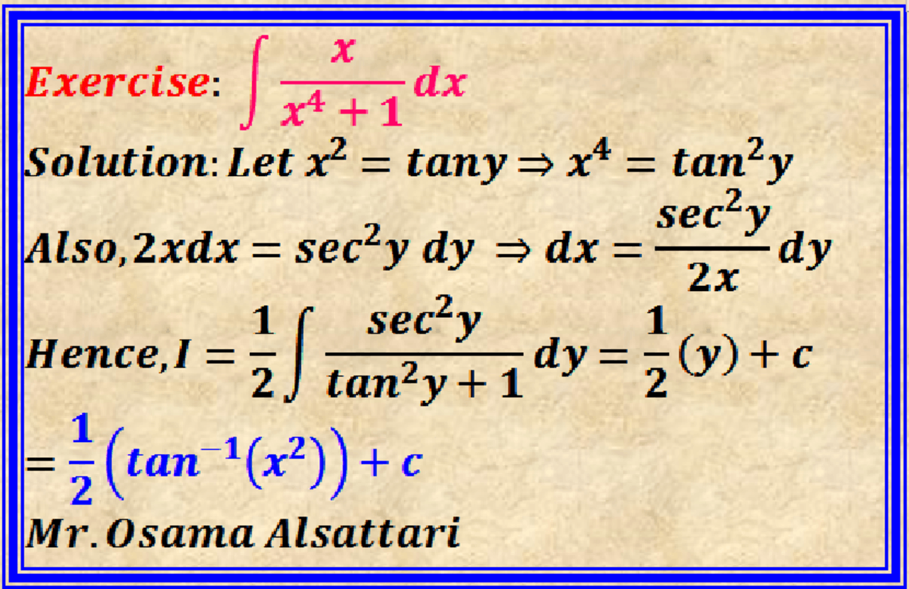 Integration By Substitution Exercises Mathematics Docsity