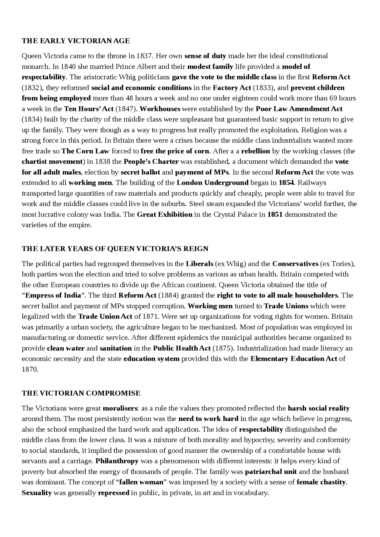 RIASSUNTO PROGRAMMA DI INGLESE 5 ANNO - Docsity