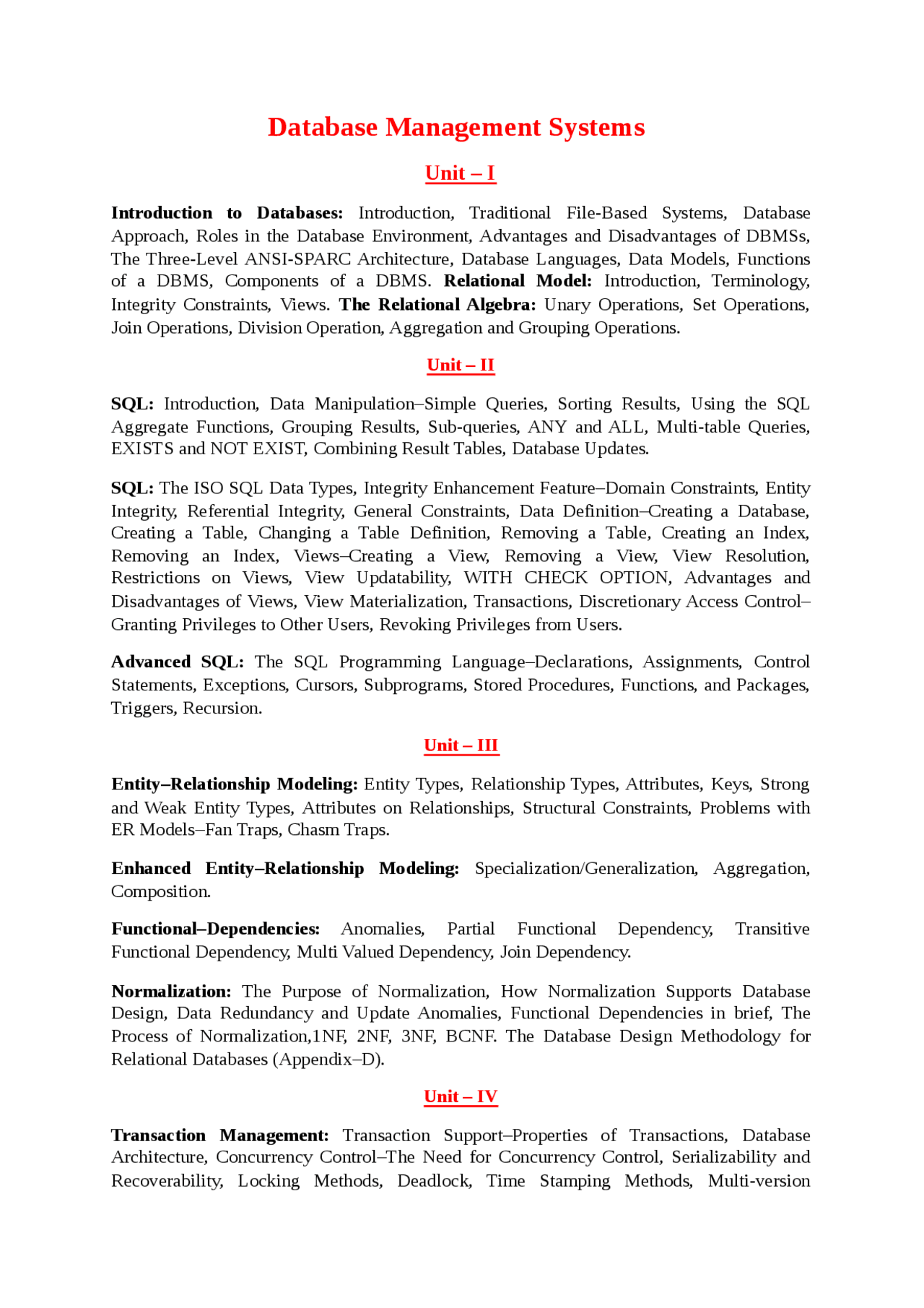 Database Management System - Docsity
