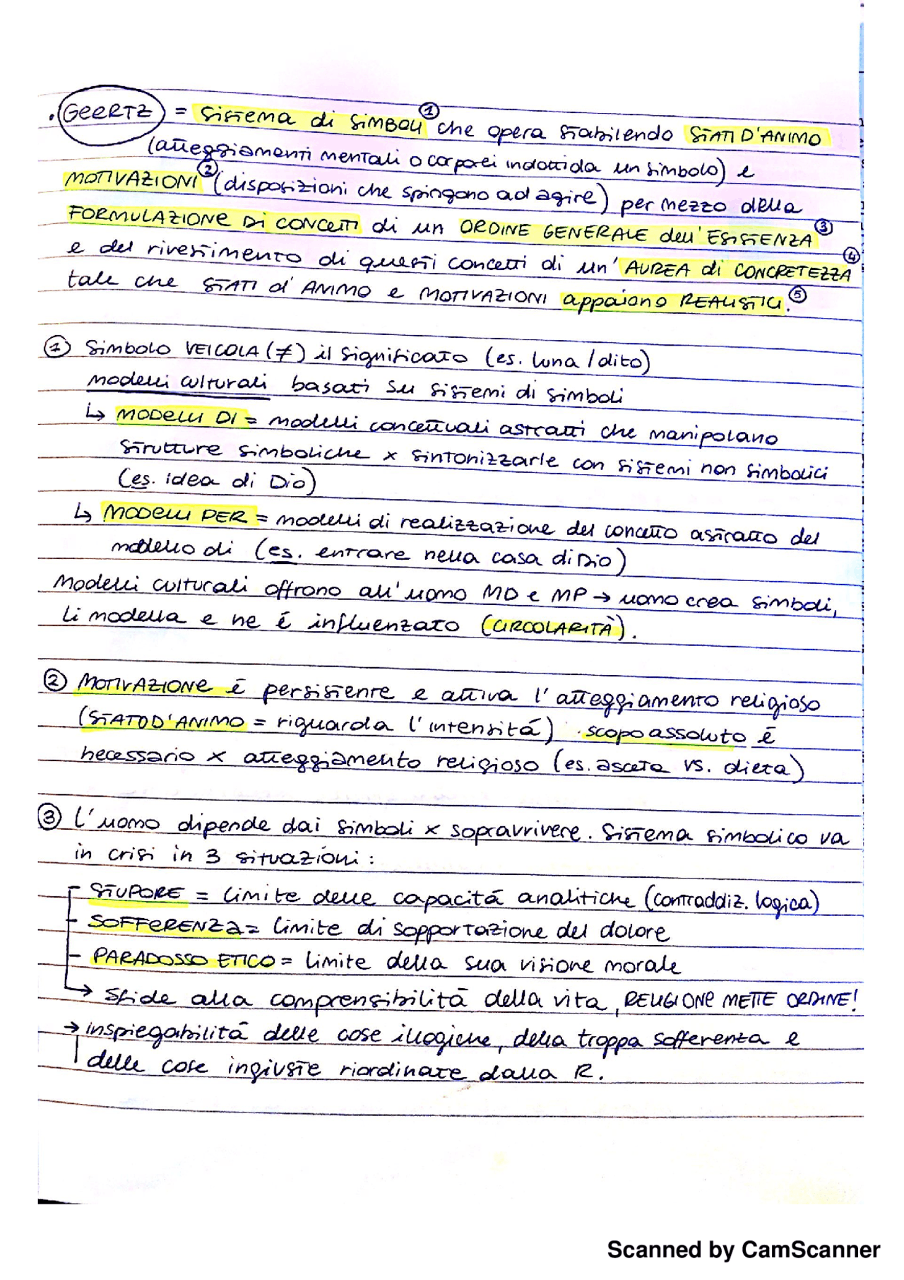 Definizione Di Religione Di Clifford Geertz Docsity