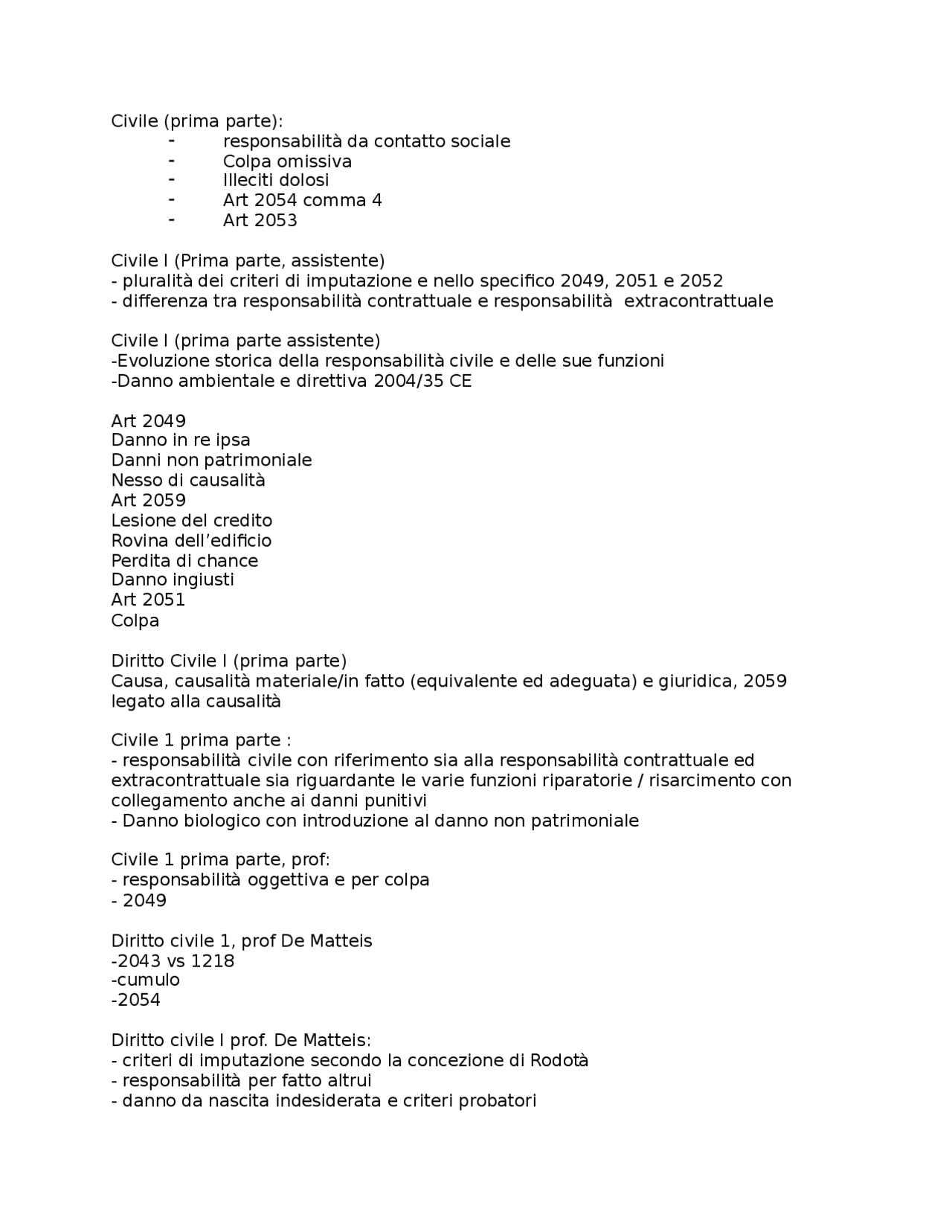 Domande Diritto Civile Docsity