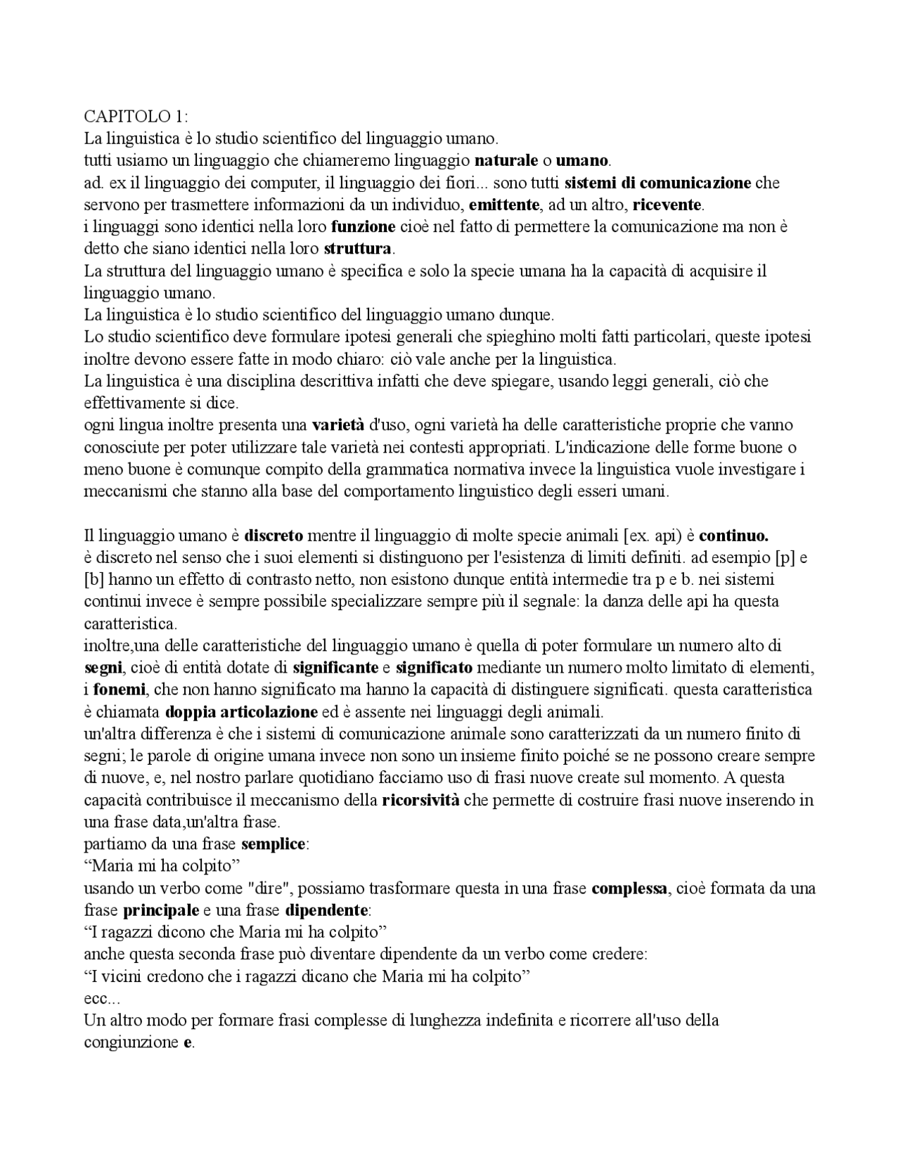 Introduzione Alla Linguistica Graffi Scalise Riassunto Docsity