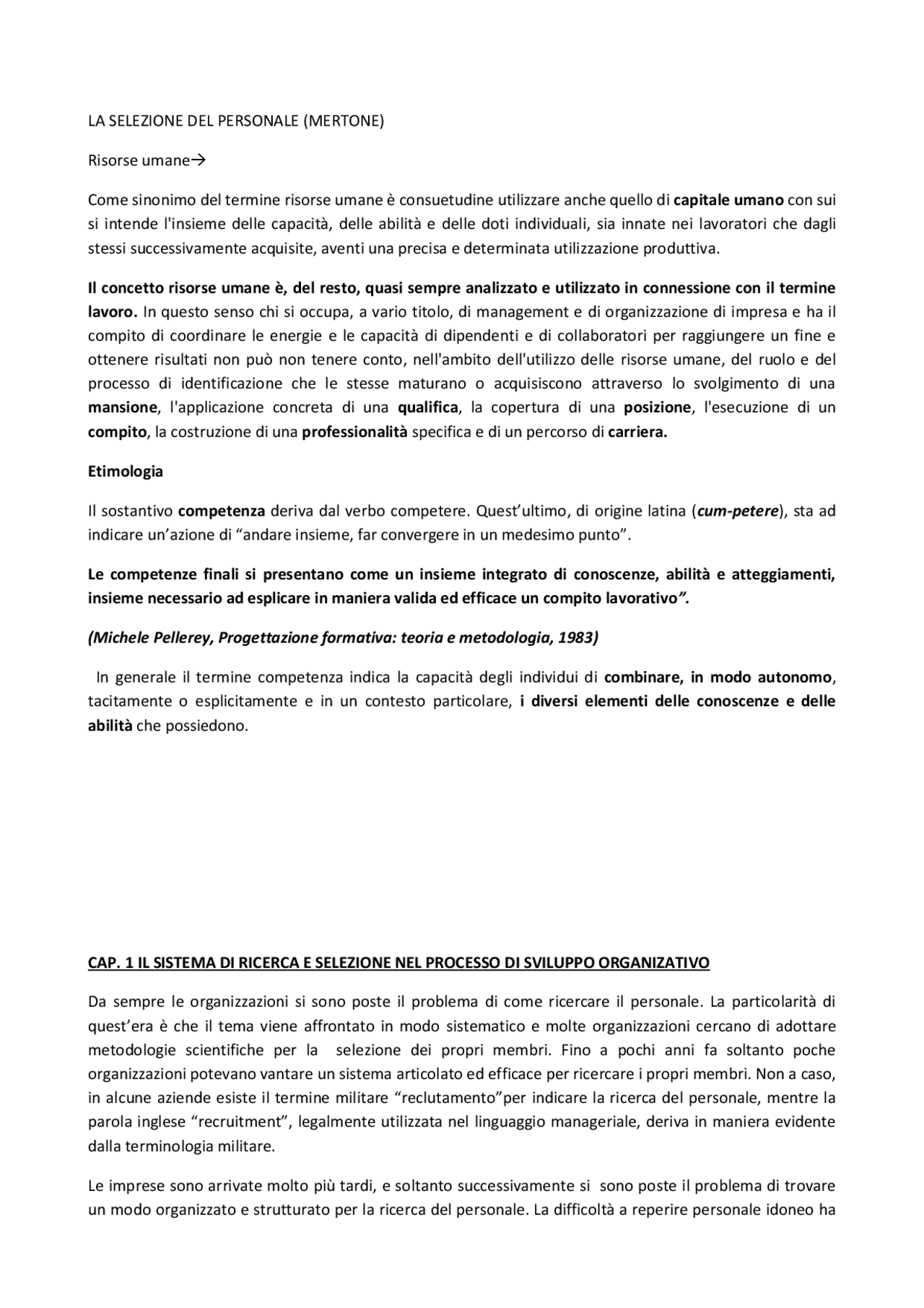La Selezione Del Personale Docsity
