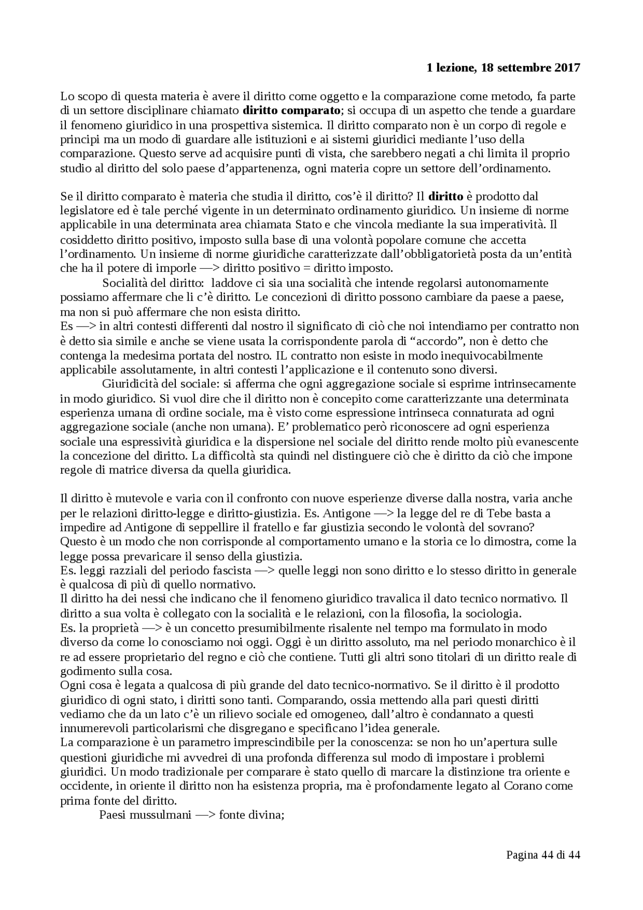 Appunti Sistemi Giuridici Comparati Docsity